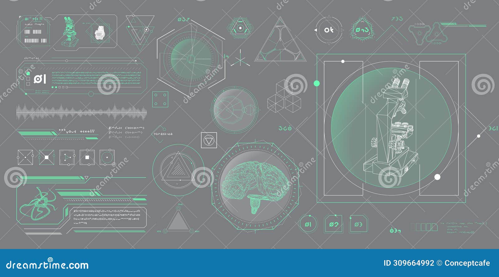 Vector Data Elements for Sci-fi Interface Infographics. Stock Vector ...