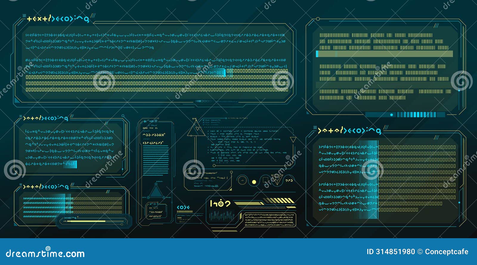 Vector Data Elements for Sci-fi Interface Infographics. Stock Vector ...