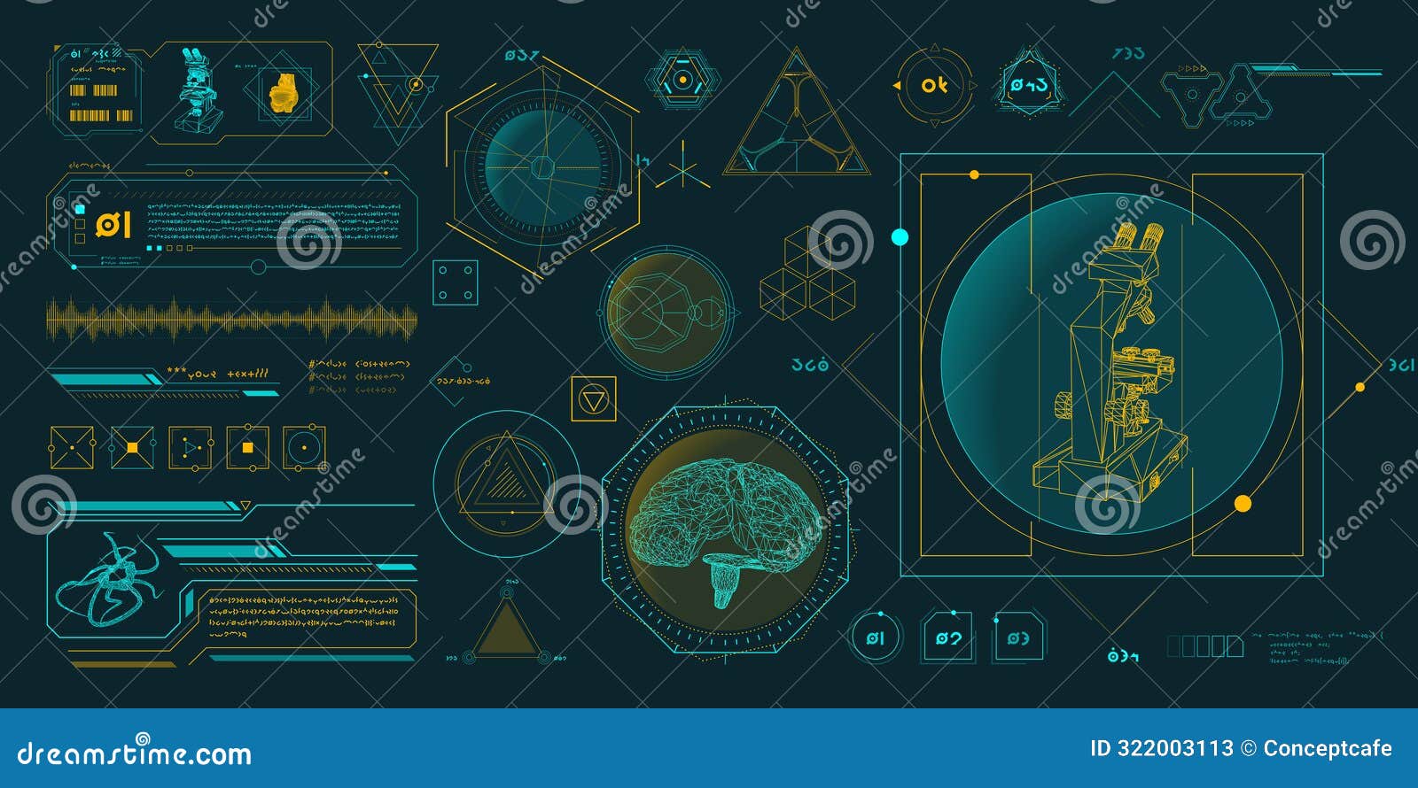 Vector Data Elements for Sci-fi Interface Infographics. Stock Vector ...
