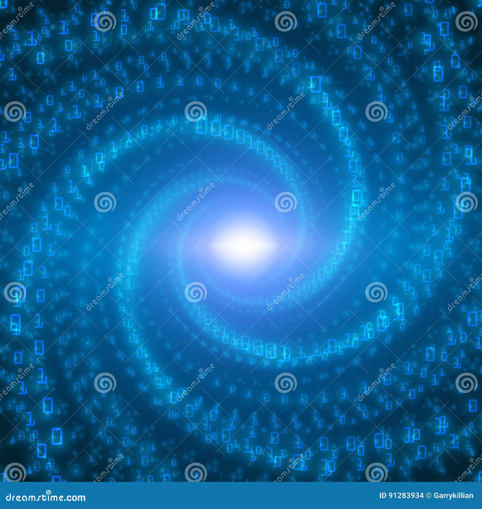 Vector Data Flow Visualization Blue Big Data Flow As Binary Numbers Strings Twisted In Infinity