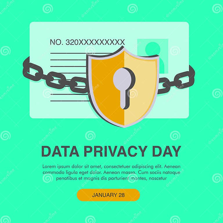 Vector Data Privacy Day Poster Template Stock Vector - Illustration of ...
