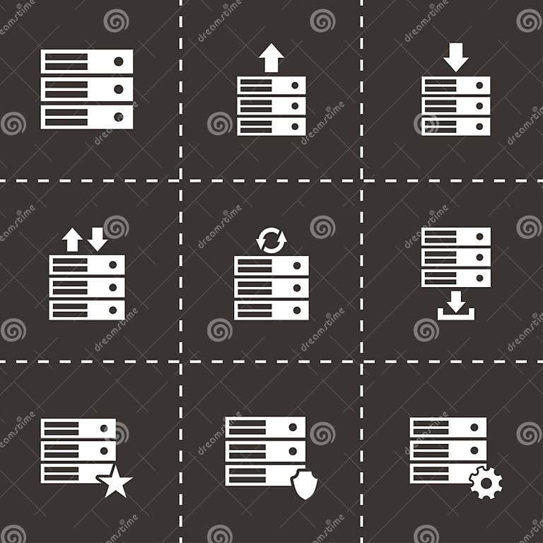 Vector database icon set stock vector. Illustration of internet - 51880089
