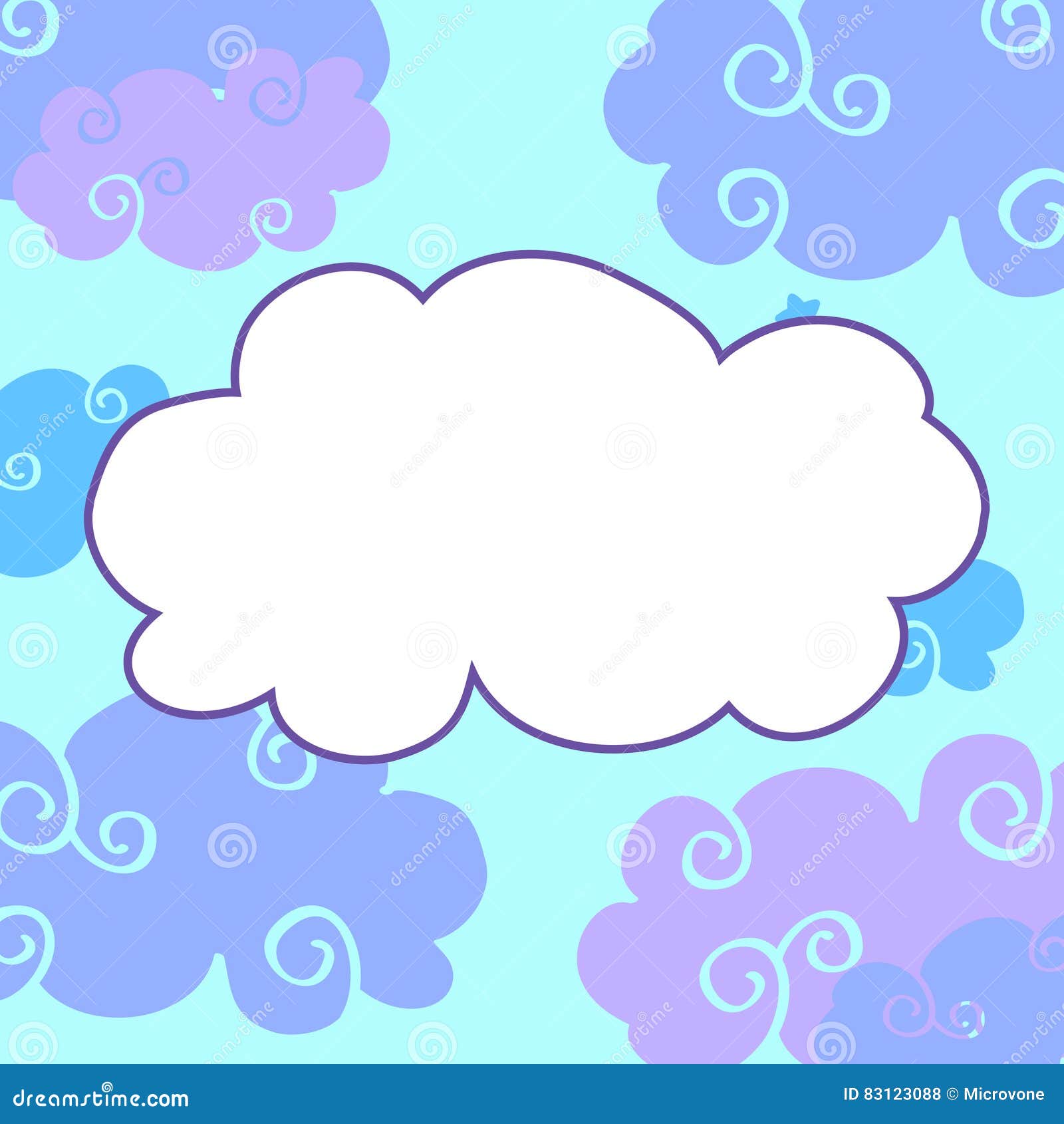 Vector Daytime Cartoon Clouds Frame | CartoonDealer.com #83976594