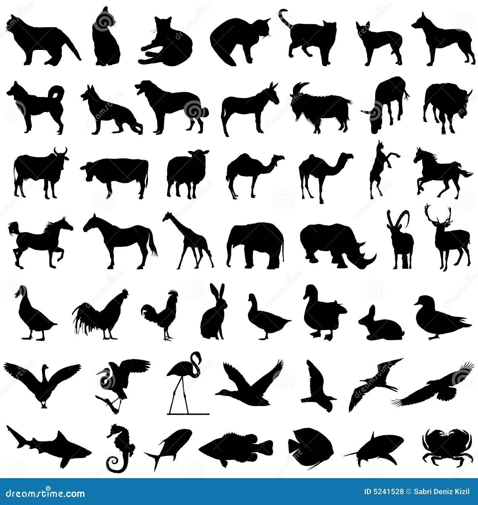 Vector de 50 animales ilustración del vector. Ilustración de ...