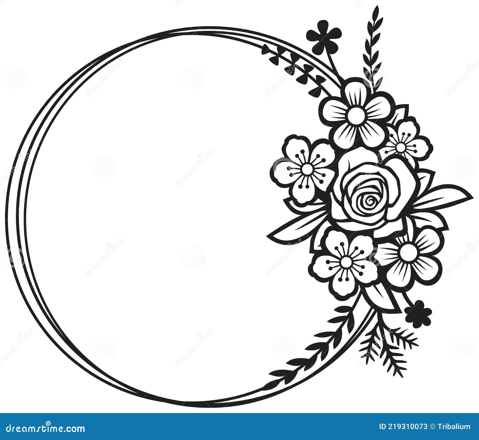 Vector De Círculo Floral De Marco Floral Ilustración del Vector ...