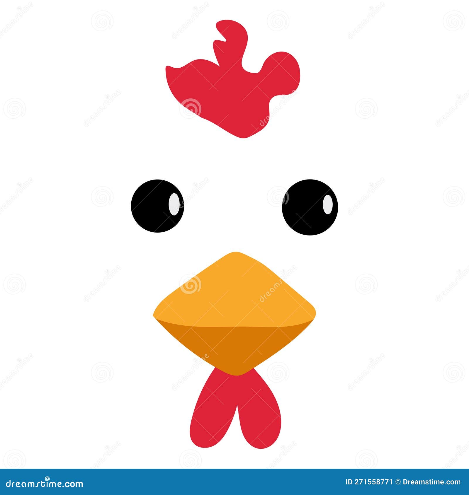 Vector De Cara De Pollo Estilo Caricatura Ilustración del Vector ...