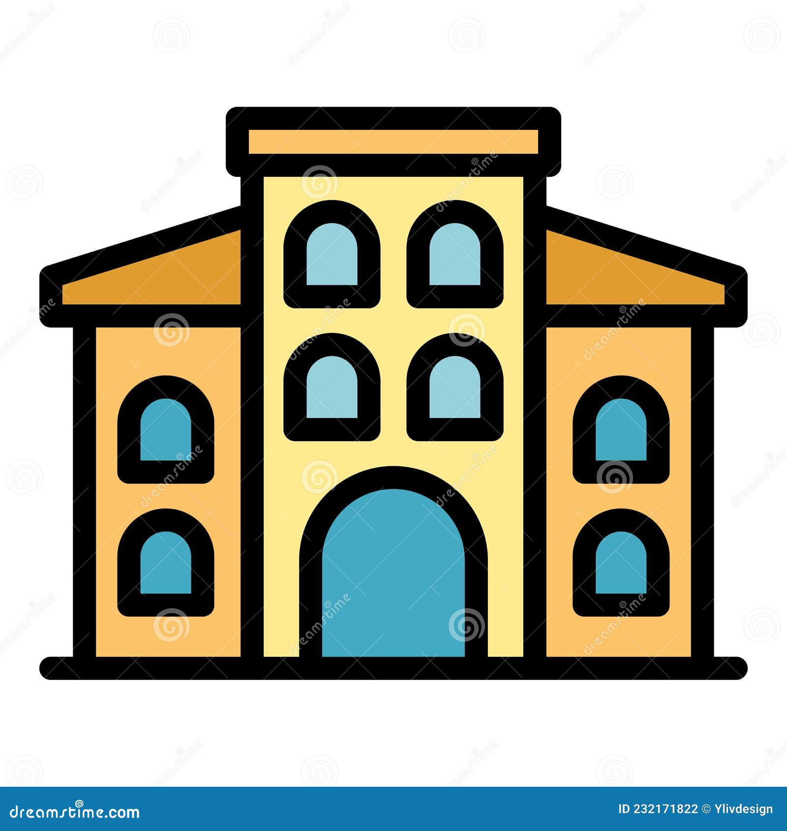 Vector De Color Del Icono Del Campus Universitario Stock de ilustración ...