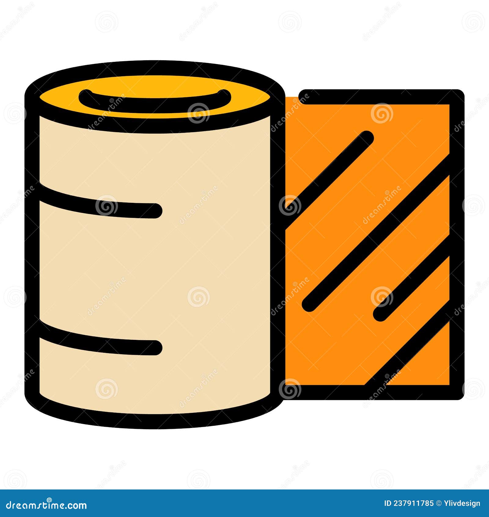 Vector De Color De Icono De Rollo De Papel Stock de ilustración ...