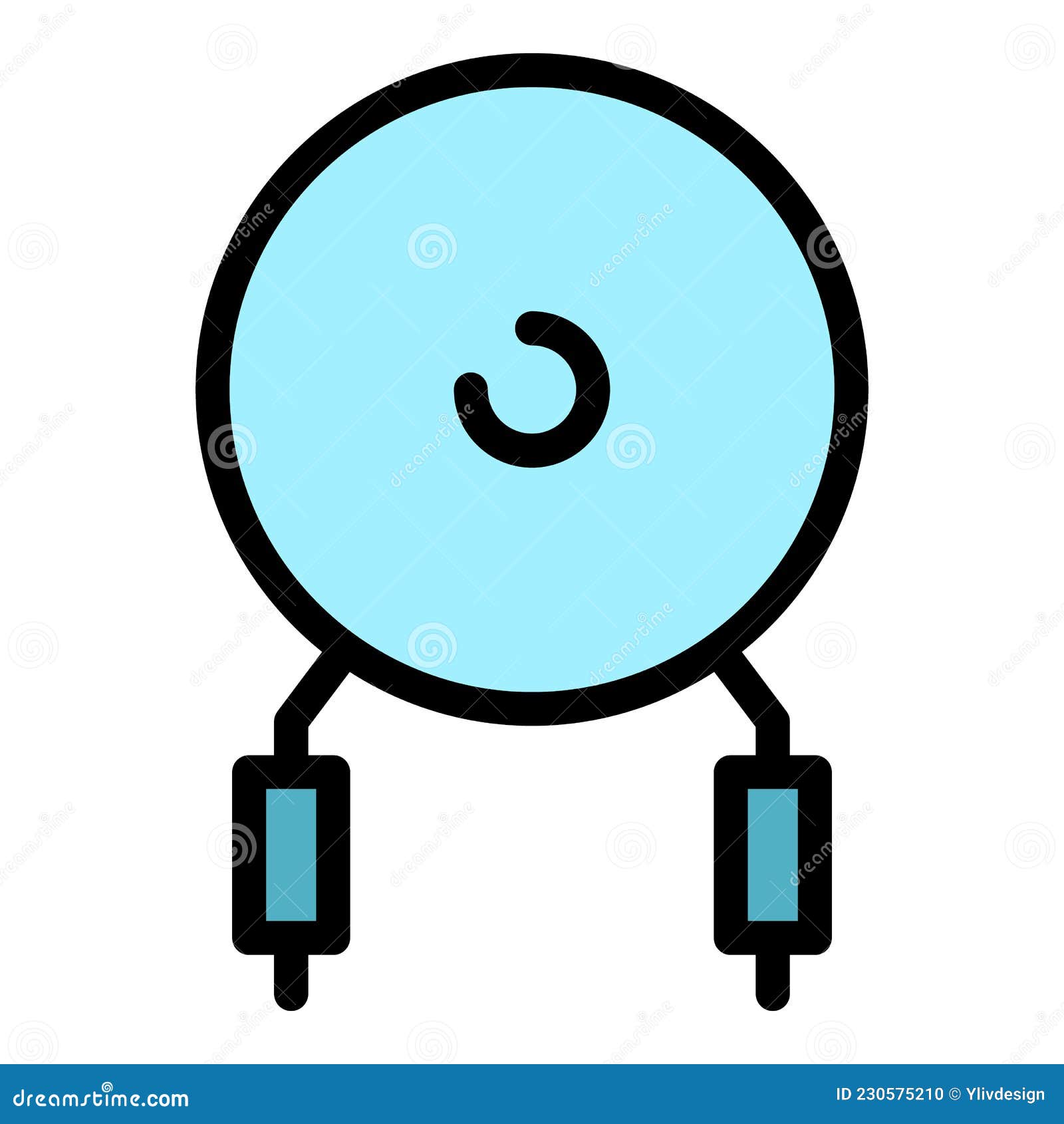 Vector De Contorno De Color Del Icono De Resistencia A Diodos Stock De