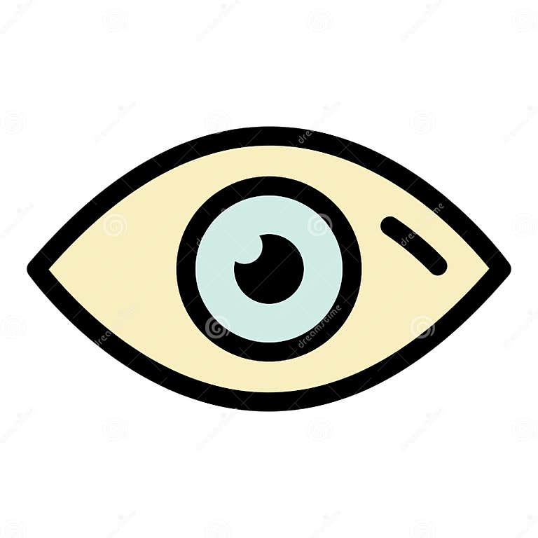 Vector De Contorno De Color De Icono De Ojo Humano Ilustración Del