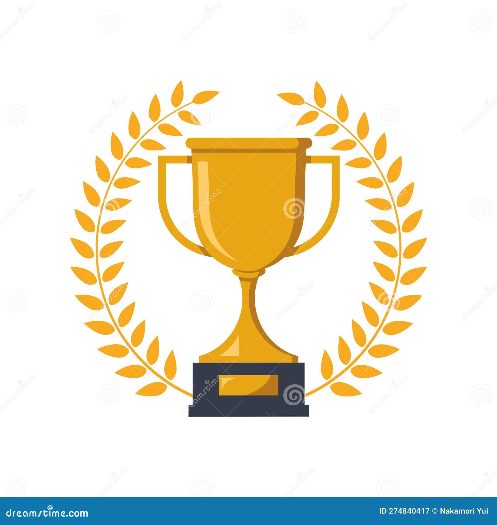 Vector De Copa Trofeo Plano Con Aguja De Laurel Ilustración del Vector ...