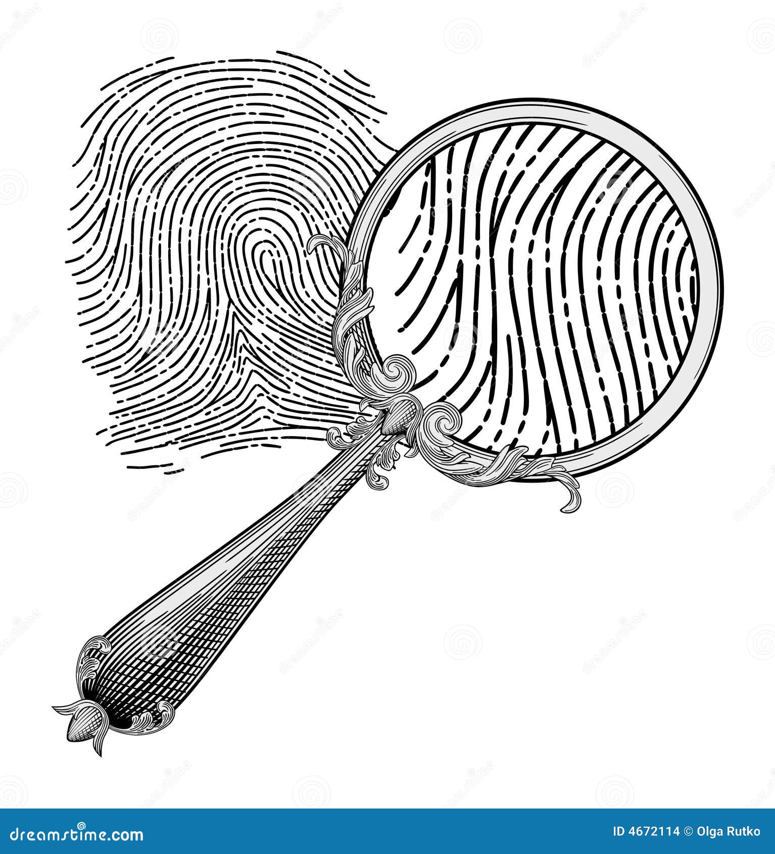 Vector de Dactylogram ilustración del vector. Ilustración de negro ...