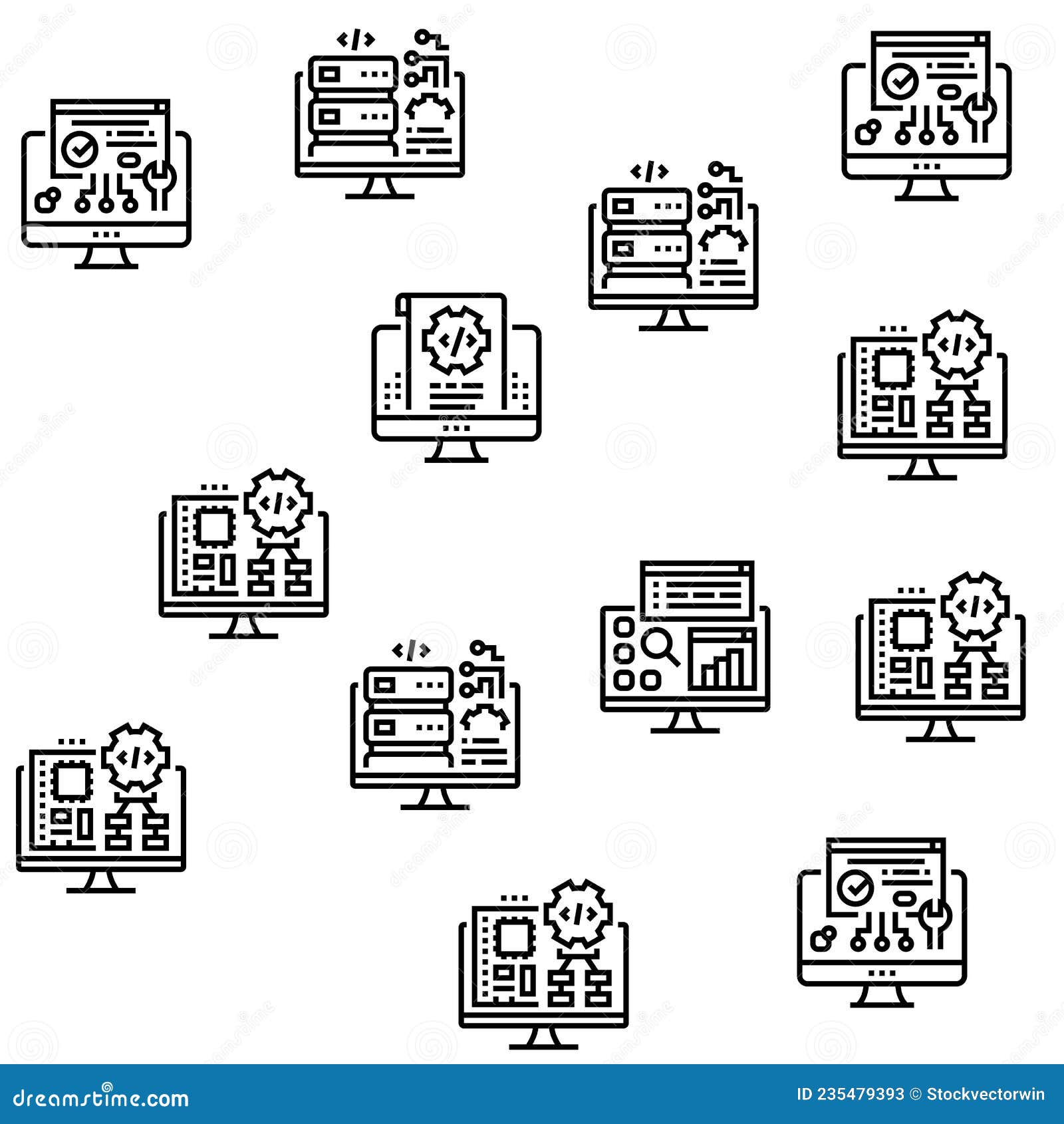 Vector De Desarrollo De Programas De Software Ilustración del Vector ...