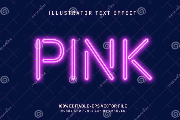 Vector De Diseño De Efecto De Neón Rosa Stock de ilustración - Ilustración de efecto, deletreado ...