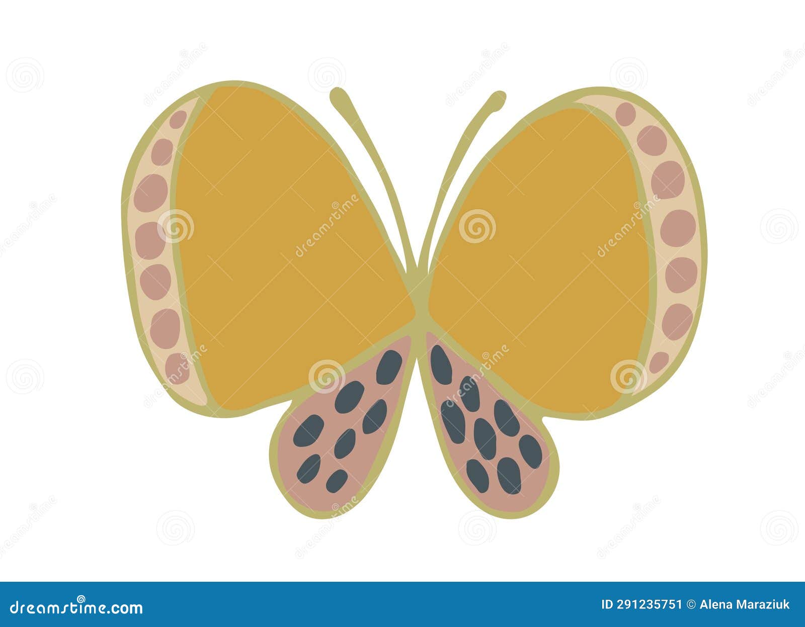 Vector De Doodle De Mariposa Insecto Brillante Silueta De Mariposa De Estilo Moderno Postal
