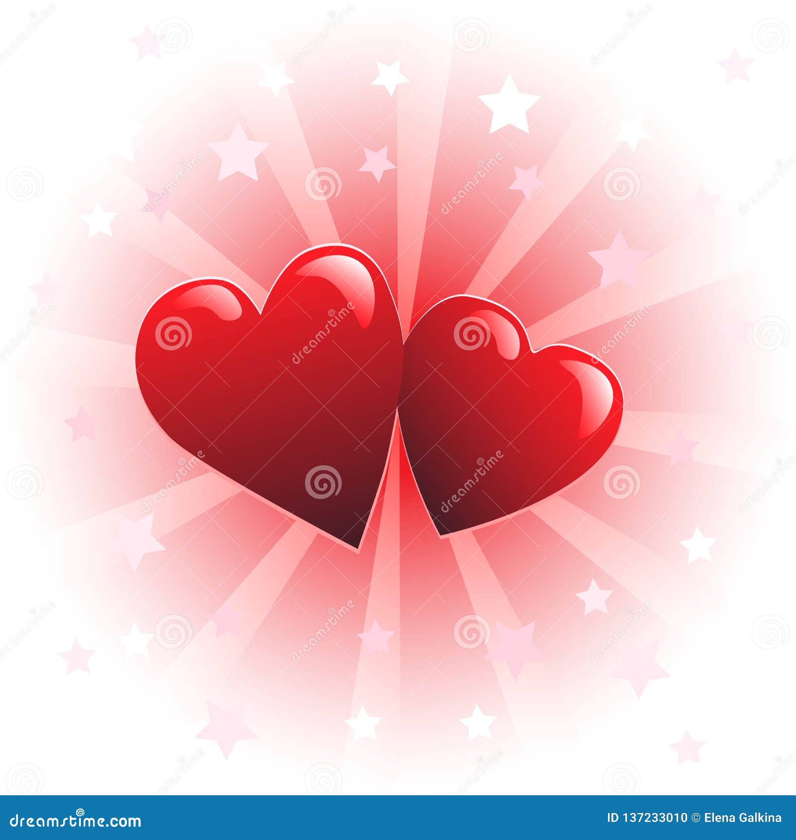 Vector de dos corazones ilustración del vector. Ilustración de color ...