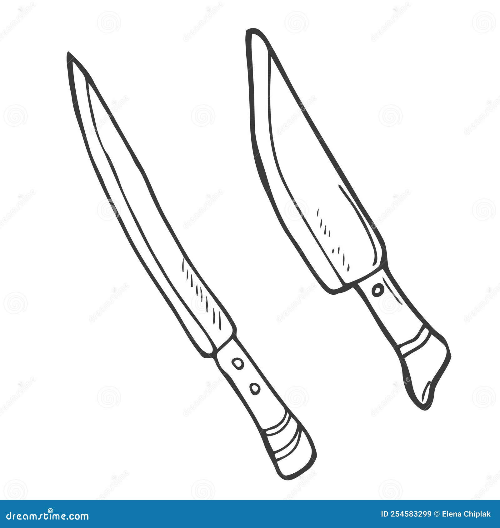 Vector De Esbozo De Cuchillo De Cocina. Concepto De Cocina Ilustración ...