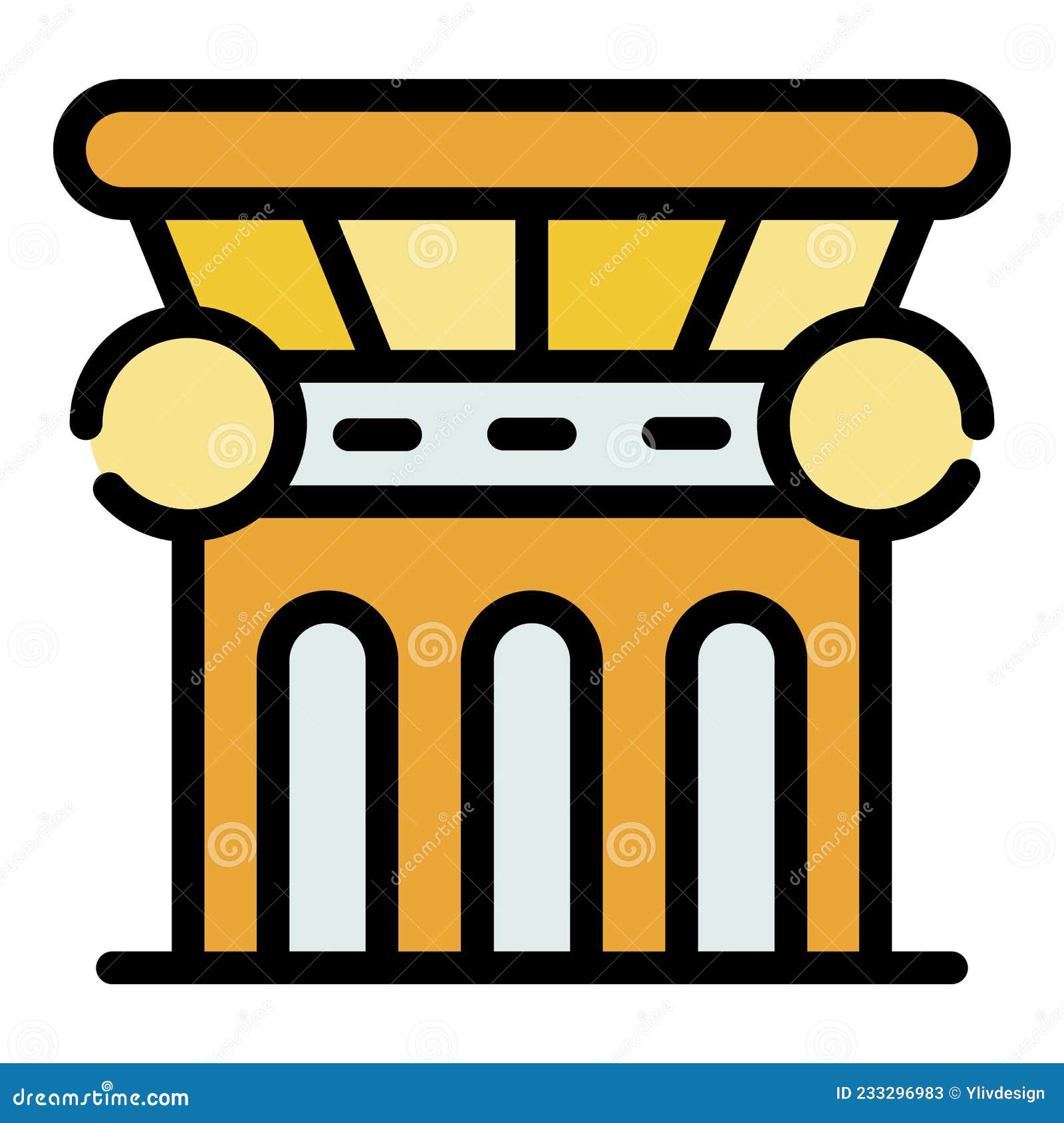 Vector De Esquema De Color De Columna Legislativa Ilustración del ...