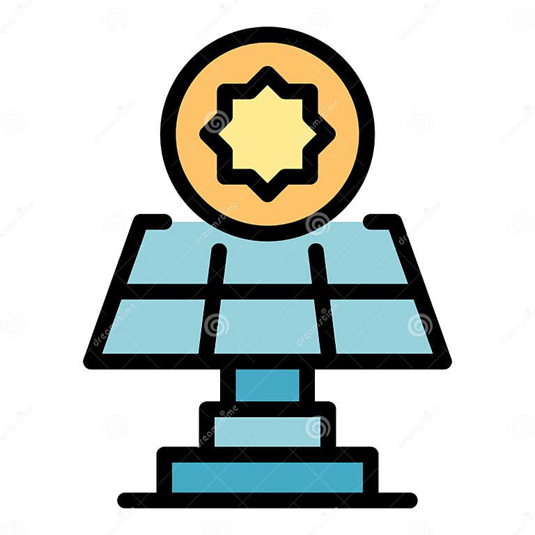 Vector De Esquema De Color Del Panel Solar Ilustración del Vector ...