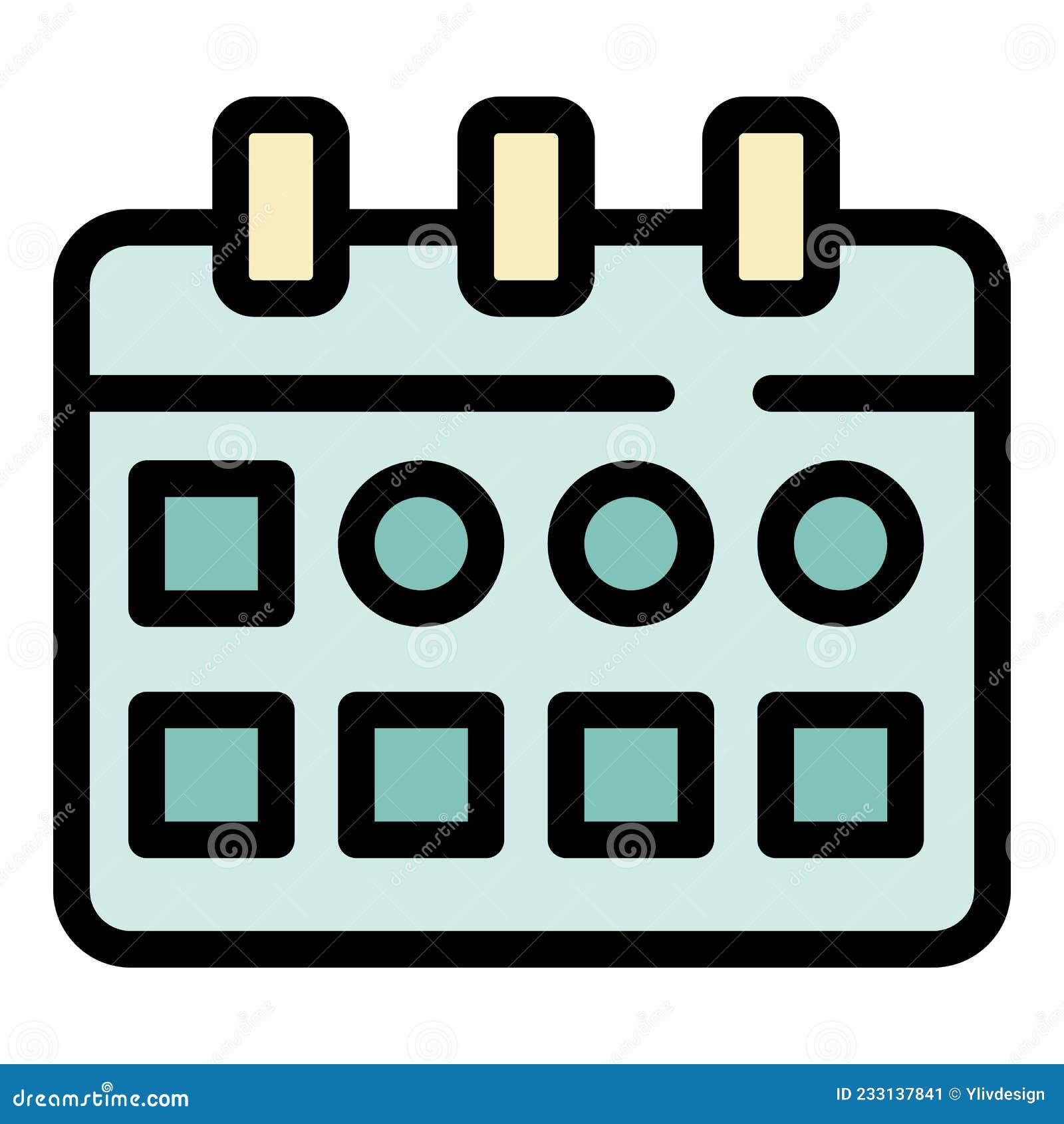 Vector De Esquema De Color De Icono De Calendario Ilustración del ... Vector De Esquema De Color De Icono De Calendario Ilustración del ...