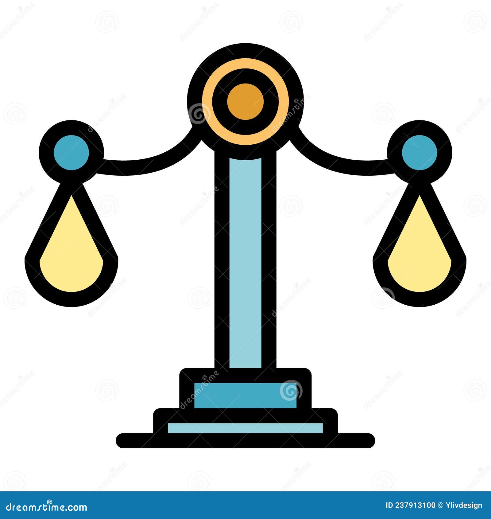 Vector De Esquema De Color De Icono De Escala De Mercado Ilustración ...