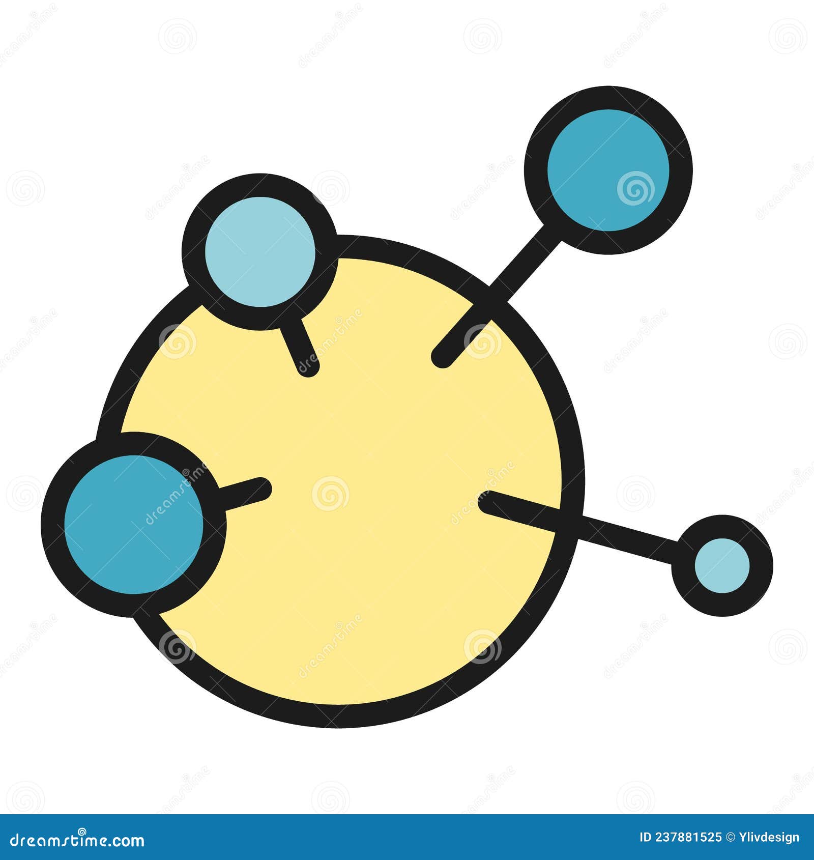 Vector De Esquema De Color De Icono De Nodo Ilustración del Vector ...