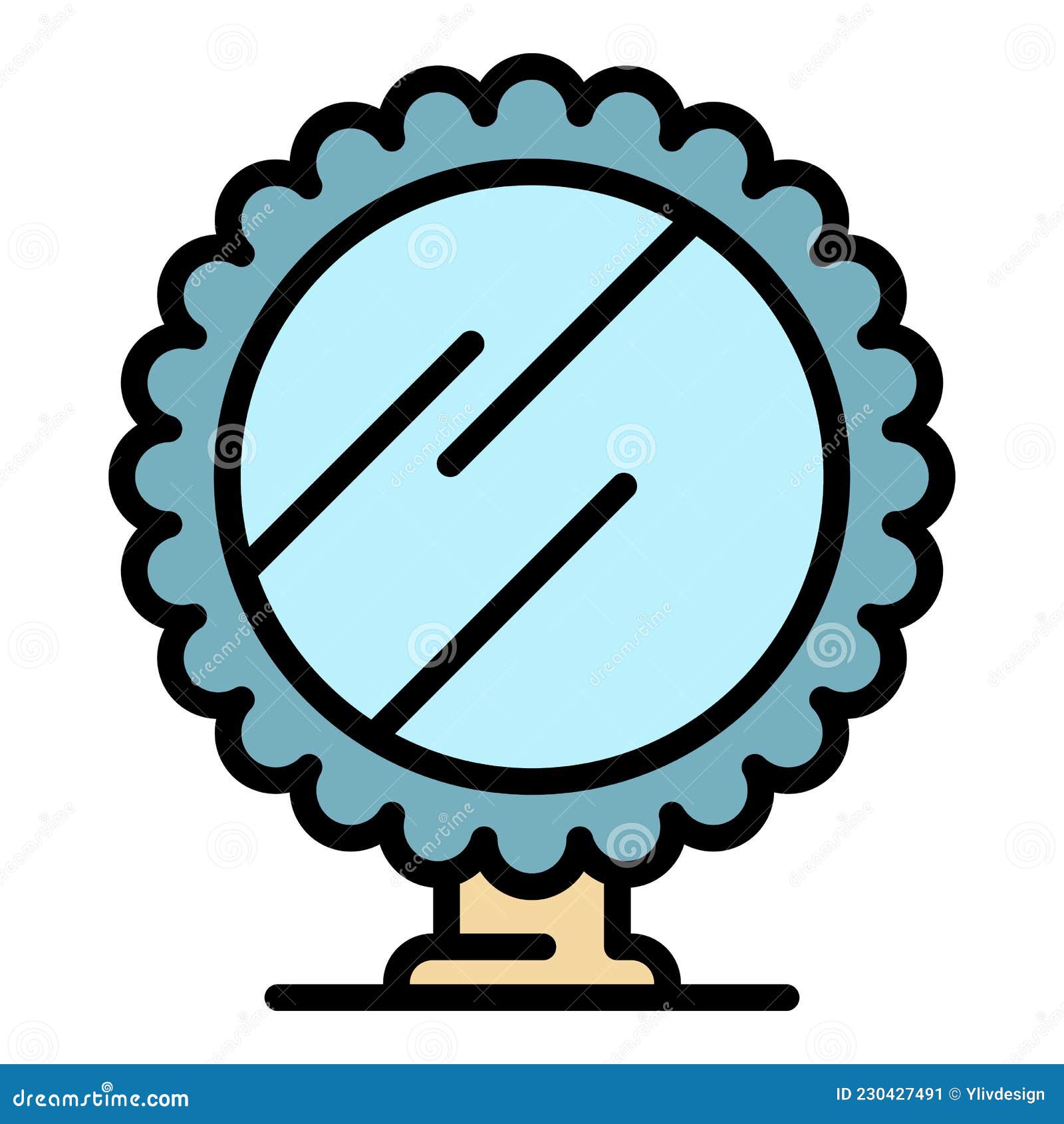 Vector De Esquema De Color De Icono De Reflejo Ilustración del Vector ...