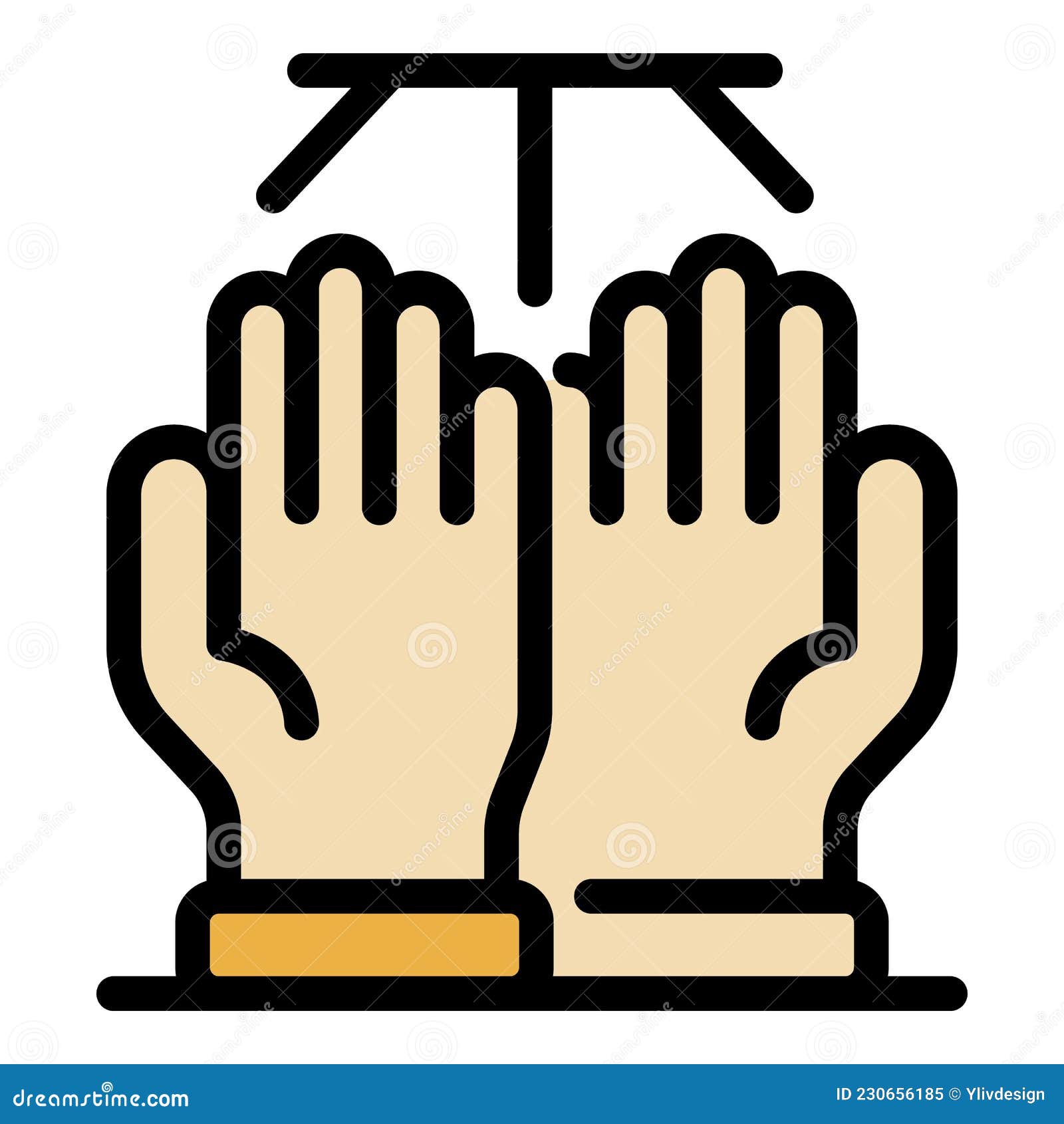 Vector De Esquema De Color De Las Manos Secas Stock de ilustración ...