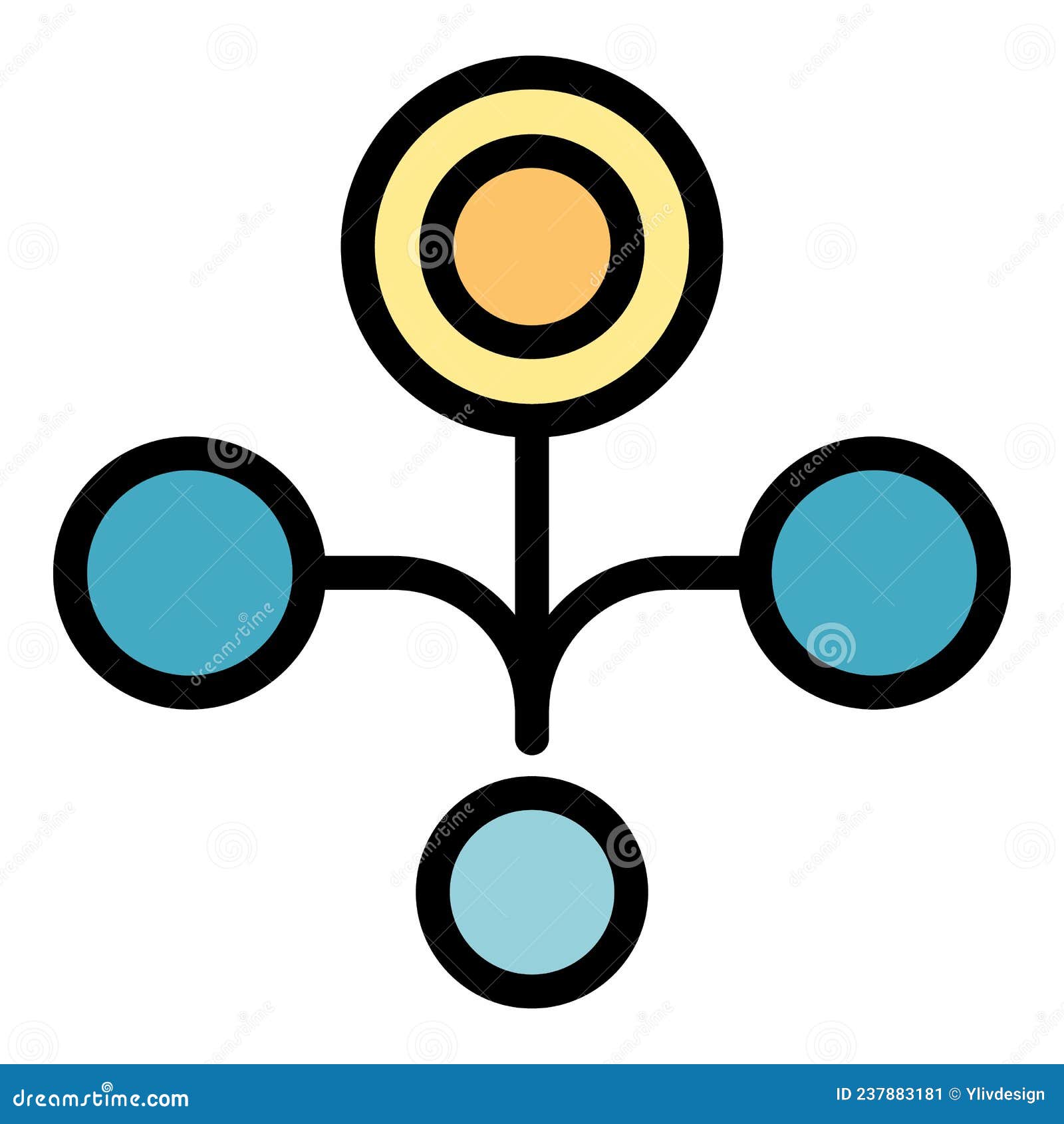 Vector De Esquema De Color De Los Nodos De Red Stock de ilustración ...