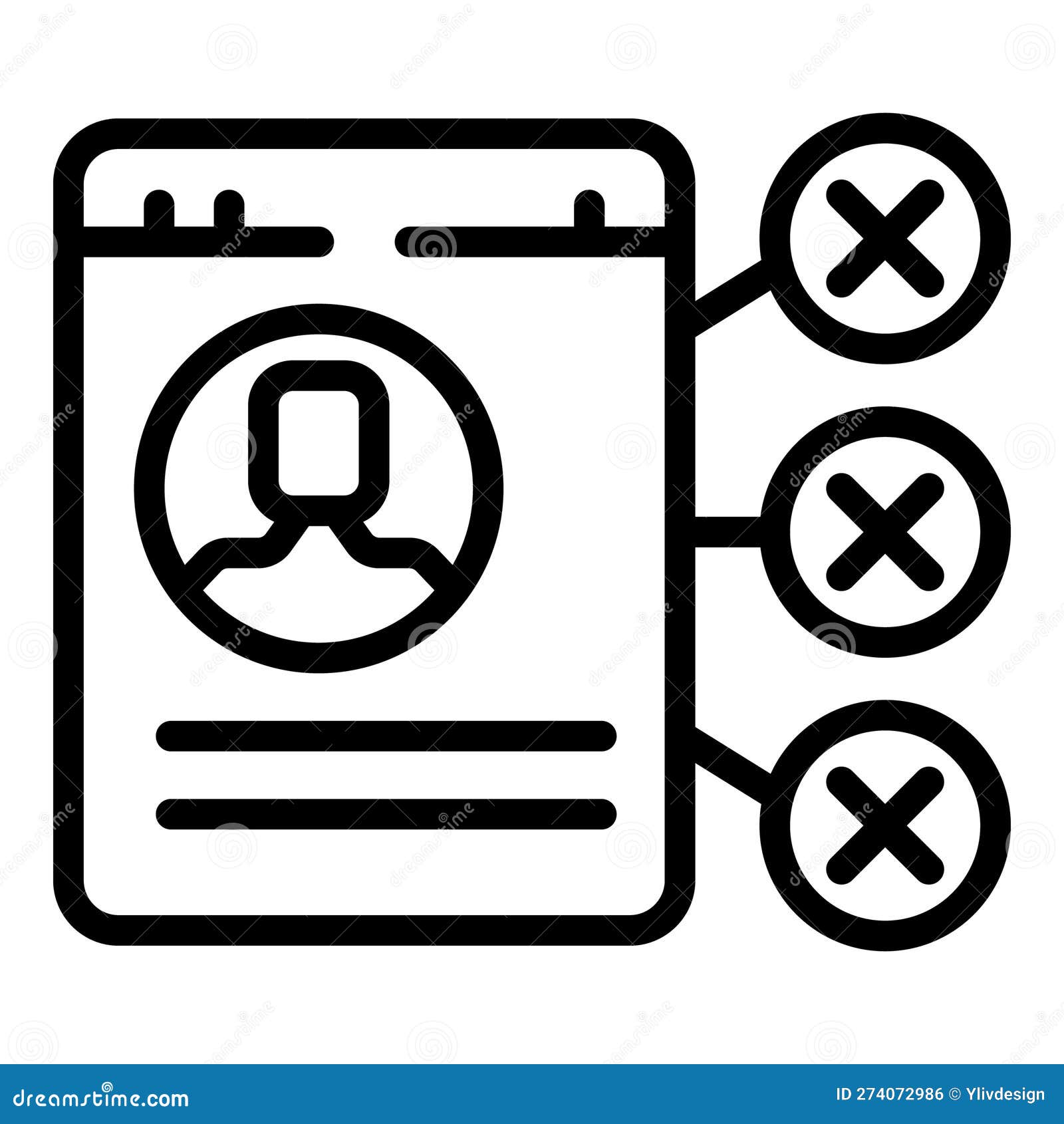 Vector De Esquema De Icono De Bloqueo De Cuenta. Bloqueo De Internet ...