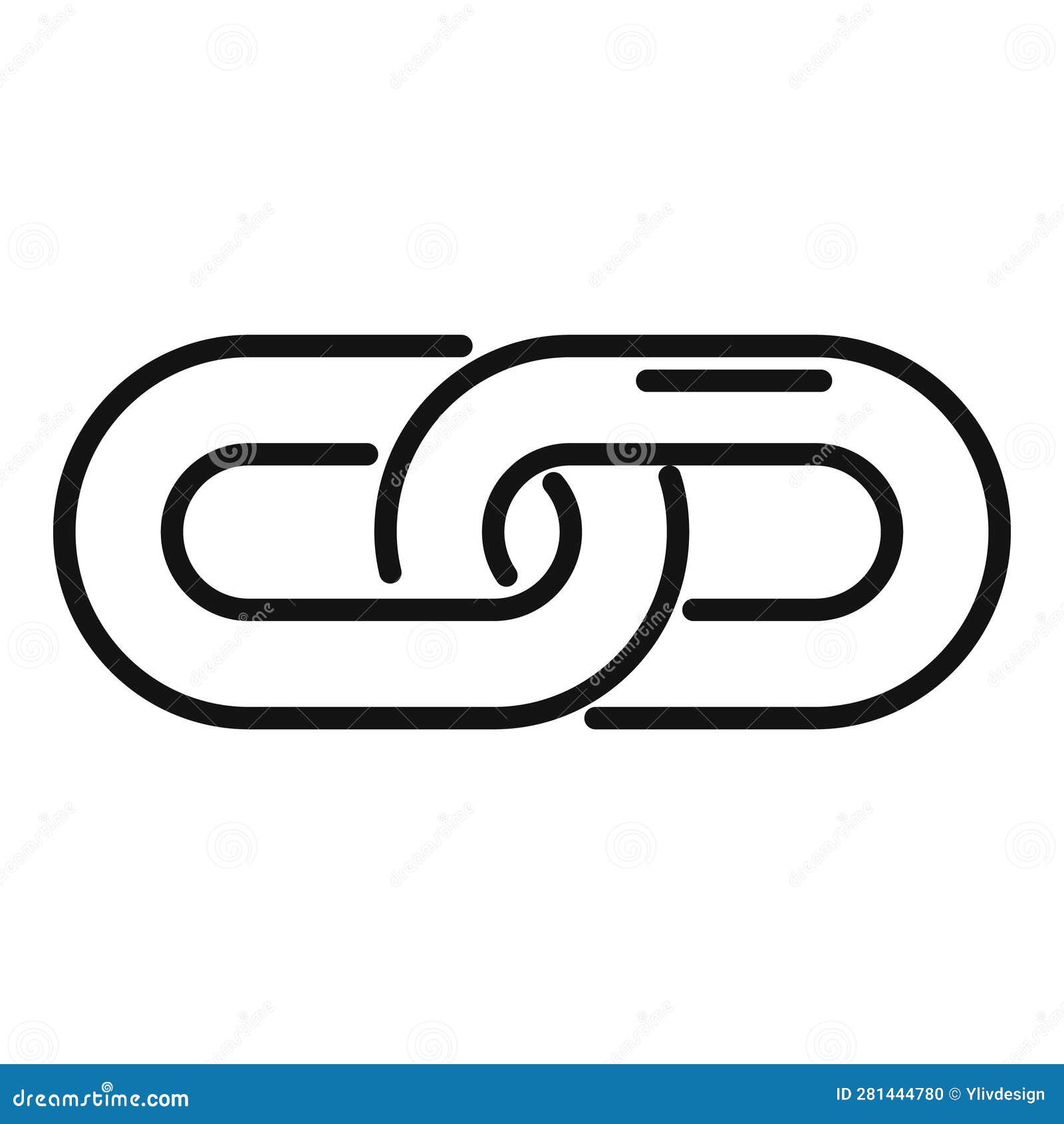 Vector De Esquema De Icono De Cadena De Red. Sistema De Internet ...