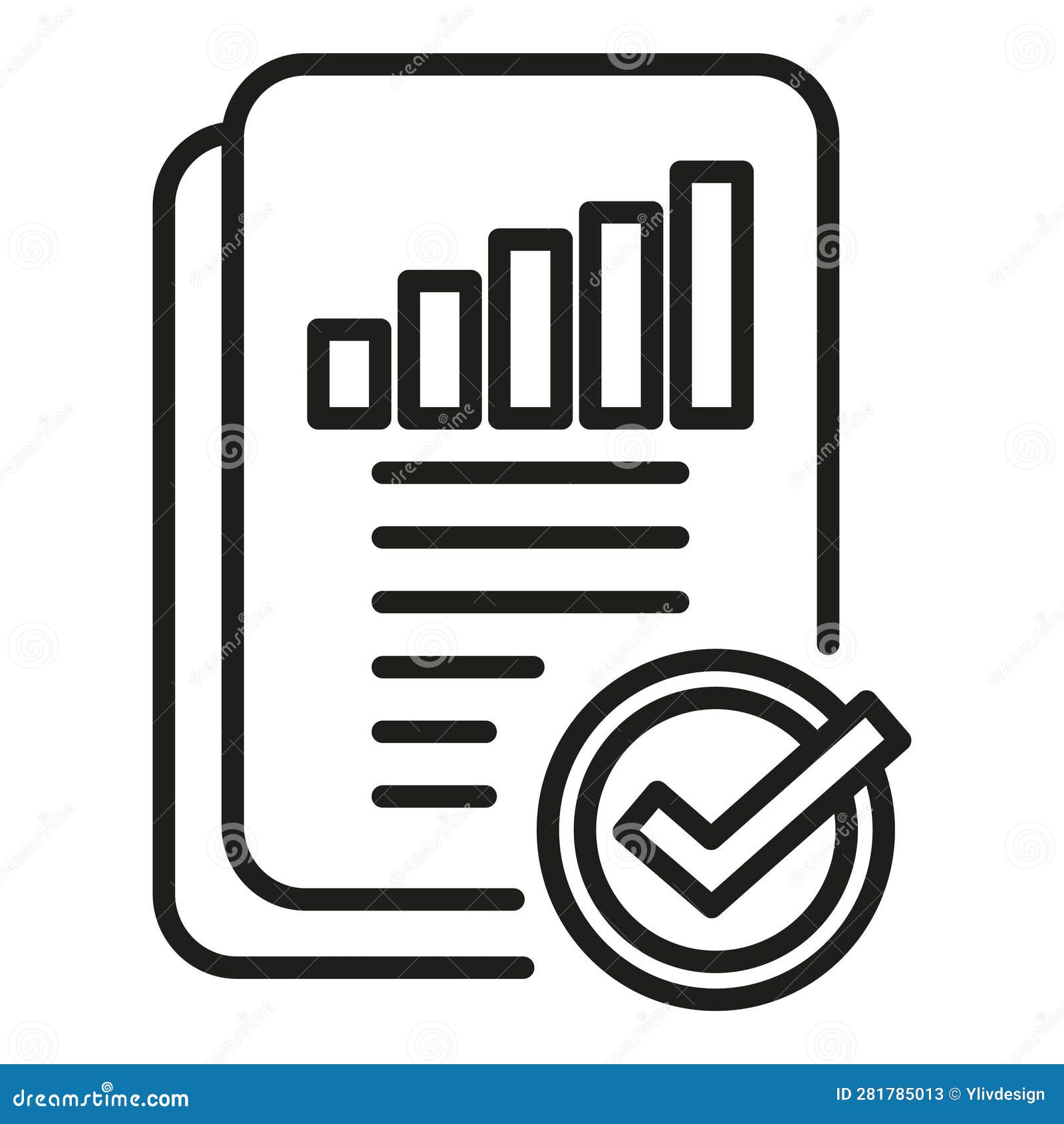 Vector De Esquema De Icono De Informe De Papel. Datos De Documento ...