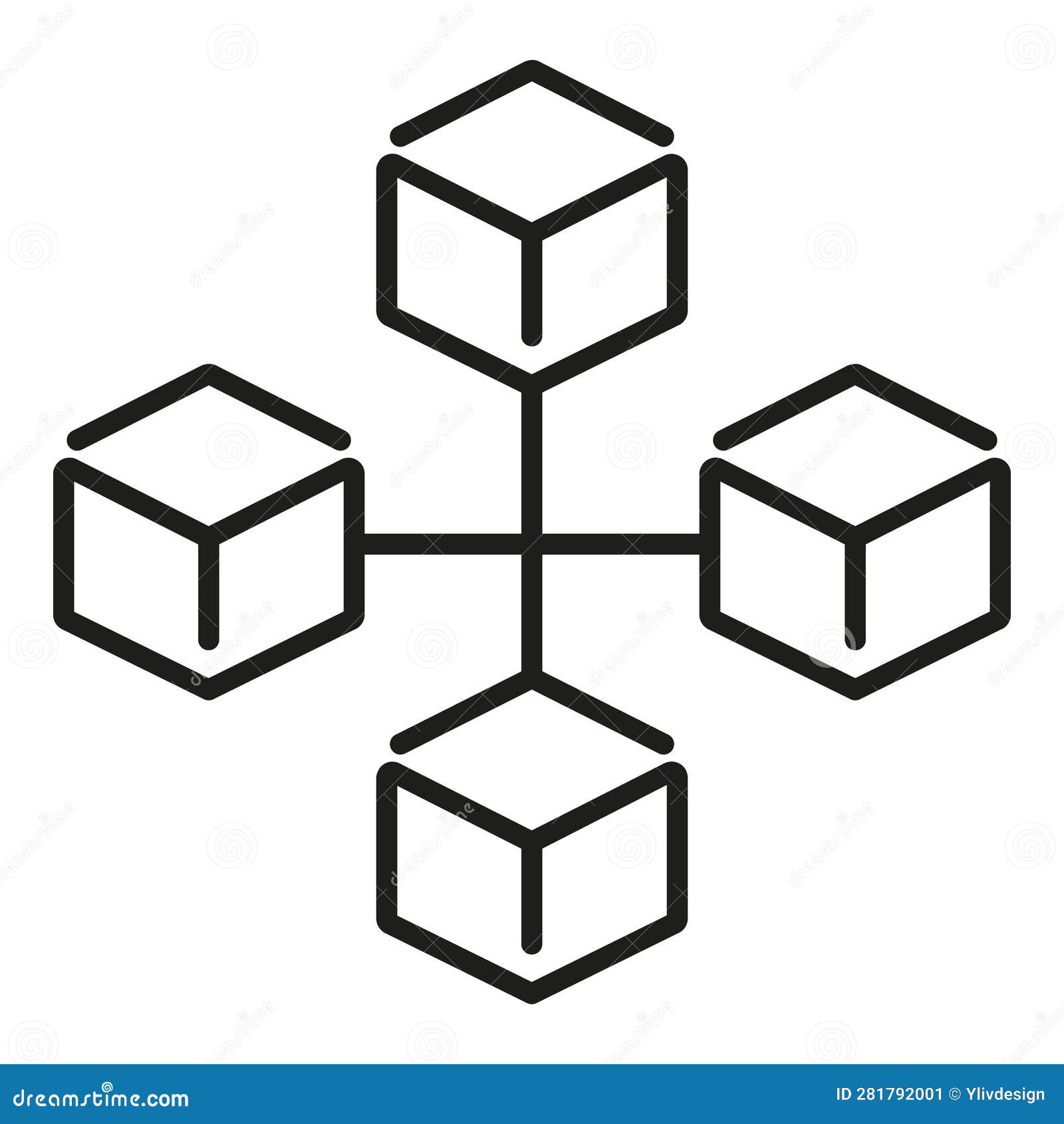 Vector De Esquema De Icono De Matriz De Cubo. Datos Financieros Ilustración del Vector ...