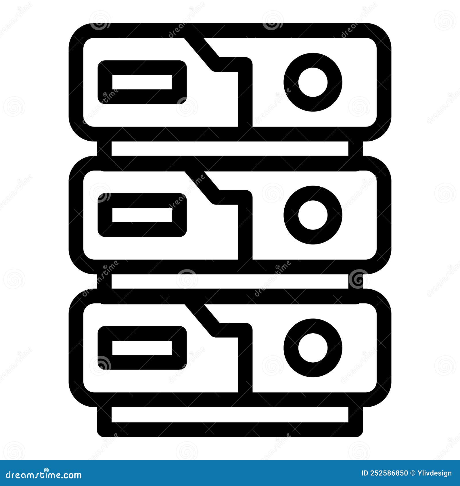 Vector De Esquema De Icono De Rack De Servidor. Proceso De Negocio ...