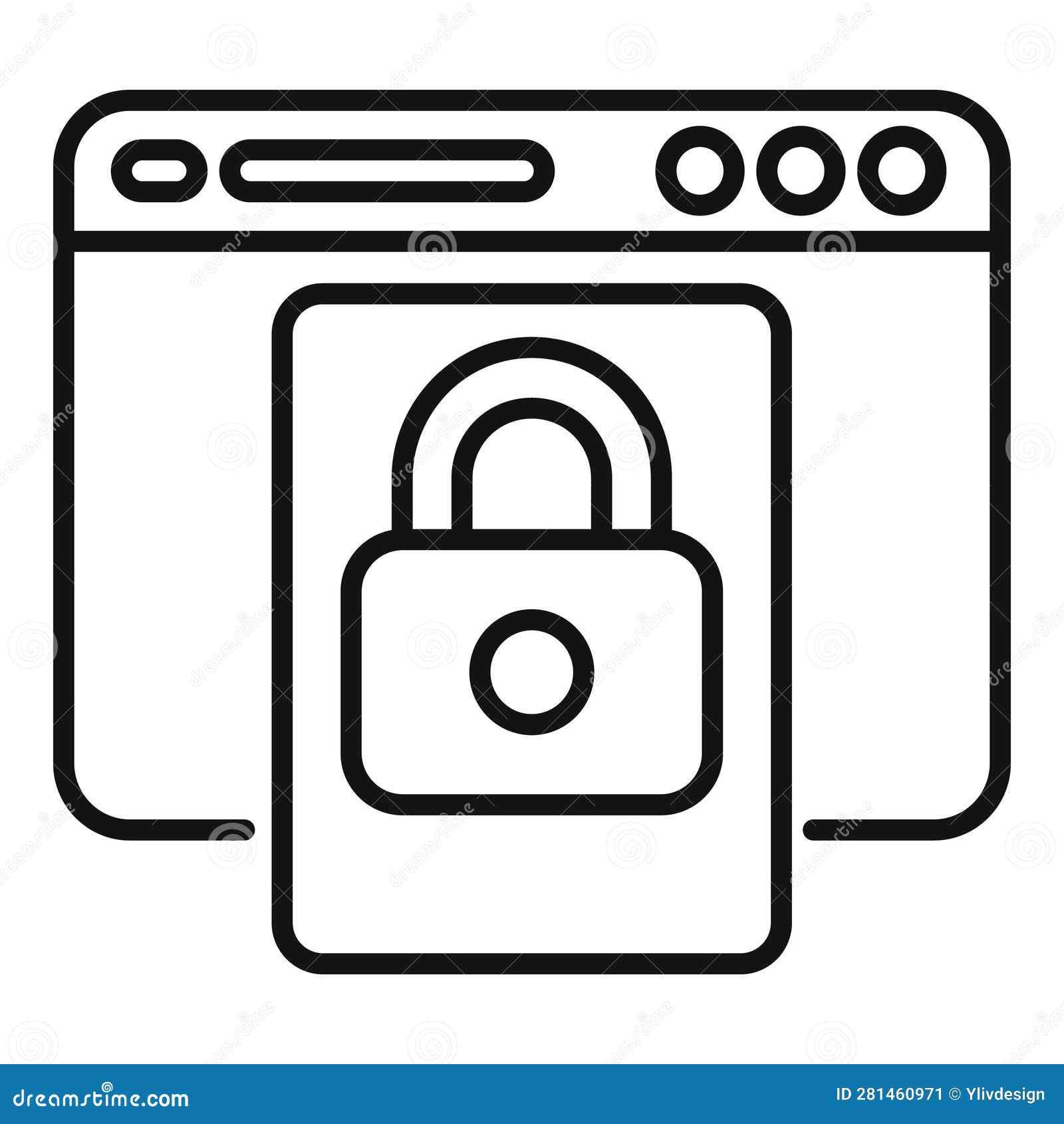 Vector De Esquema De Icono De Seguridad Web. Privacidad De Datos Stock ...