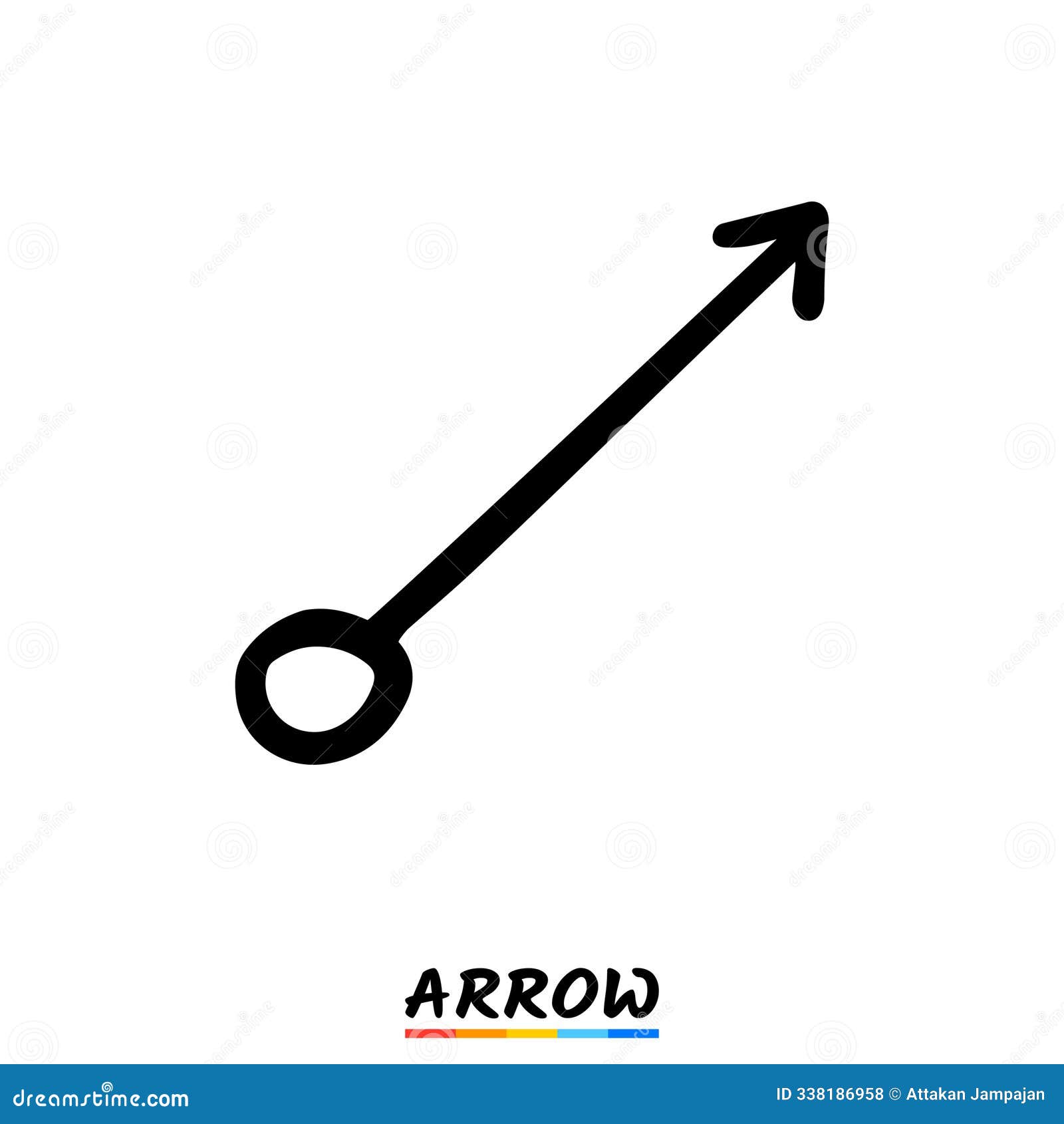 Vector De Flecha De Trazo Negro. Ilustración del Vector - Ilustración ...