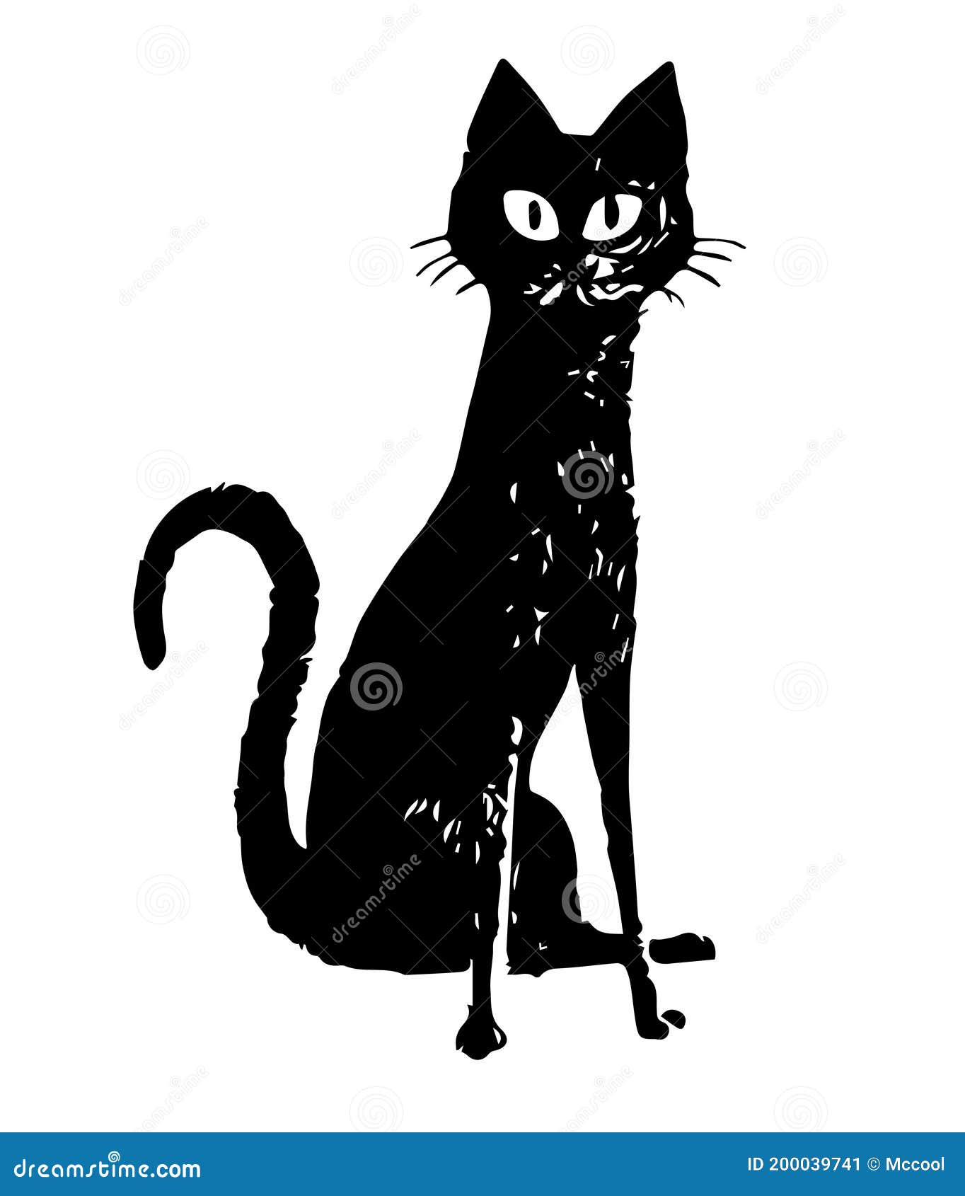 Vector de gato negro ilustración del vector. Ilustración de gato ...