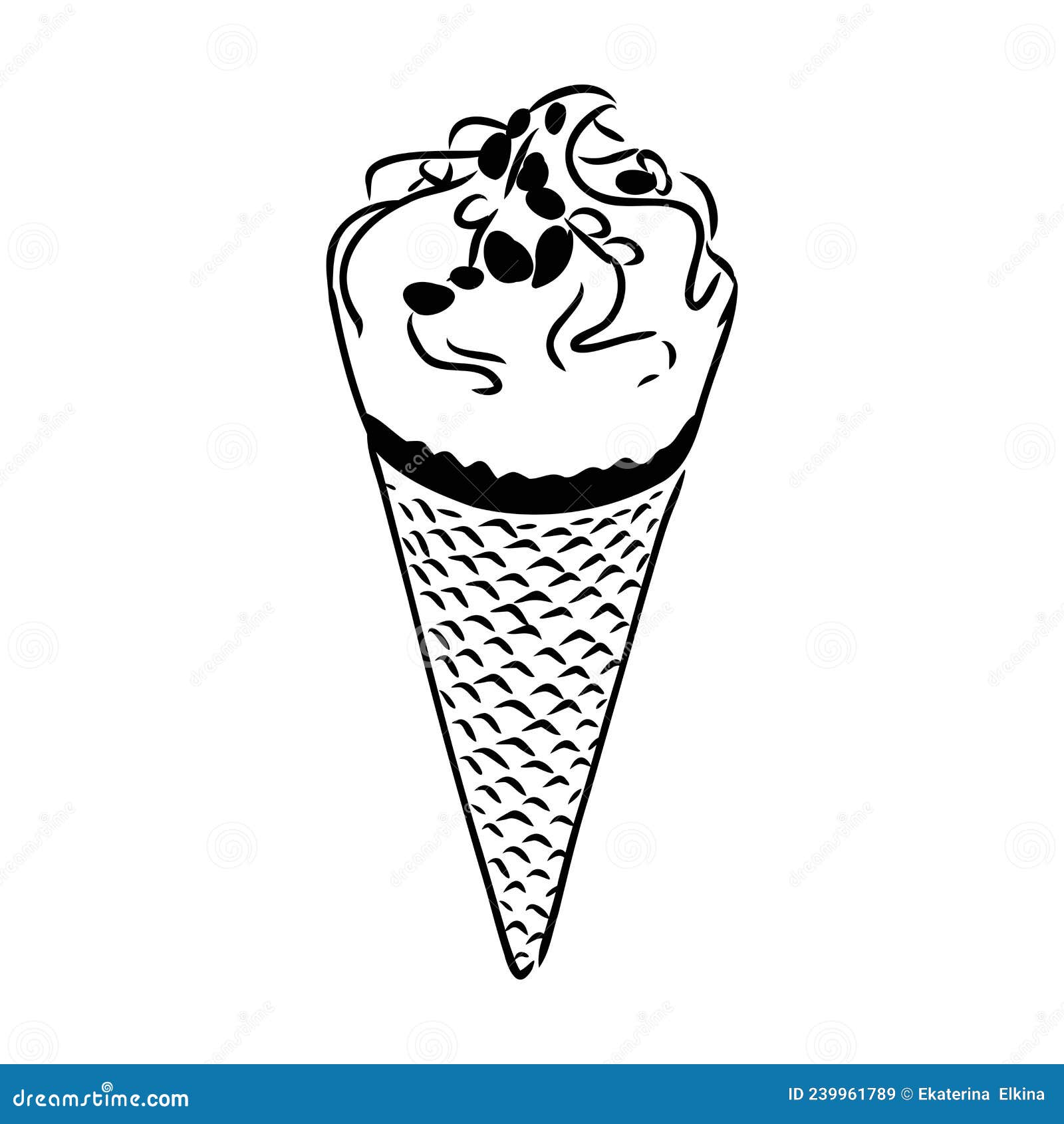 Vector De Helado De Helado De Conos De Helado Ilustración del Vector ...