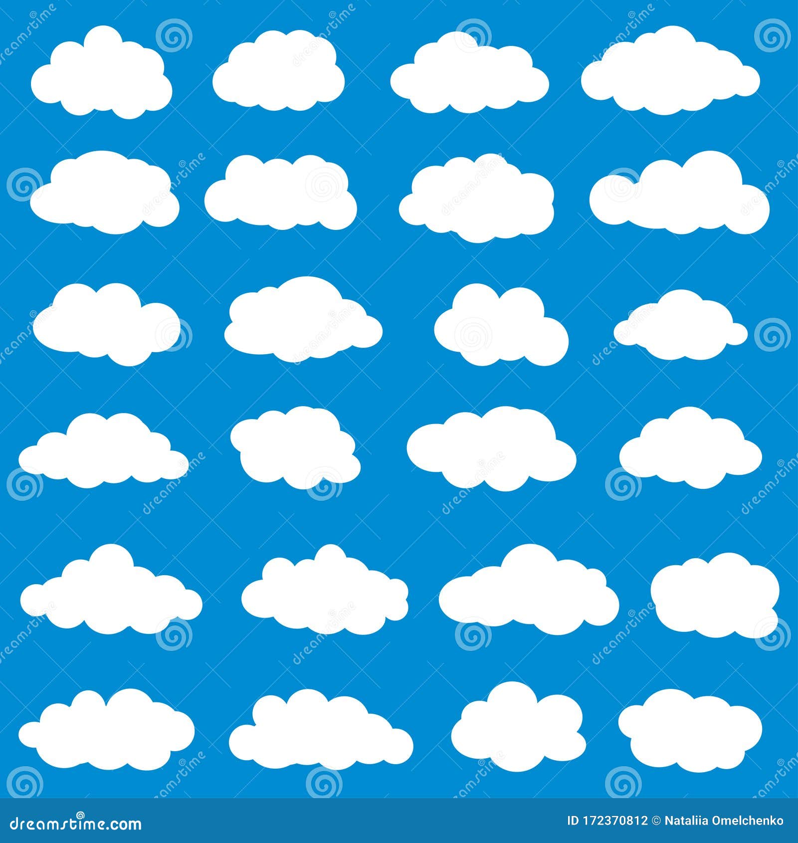 Vector De Icono De Nubes En Azul Stock de ilustración - Ilustración de ...