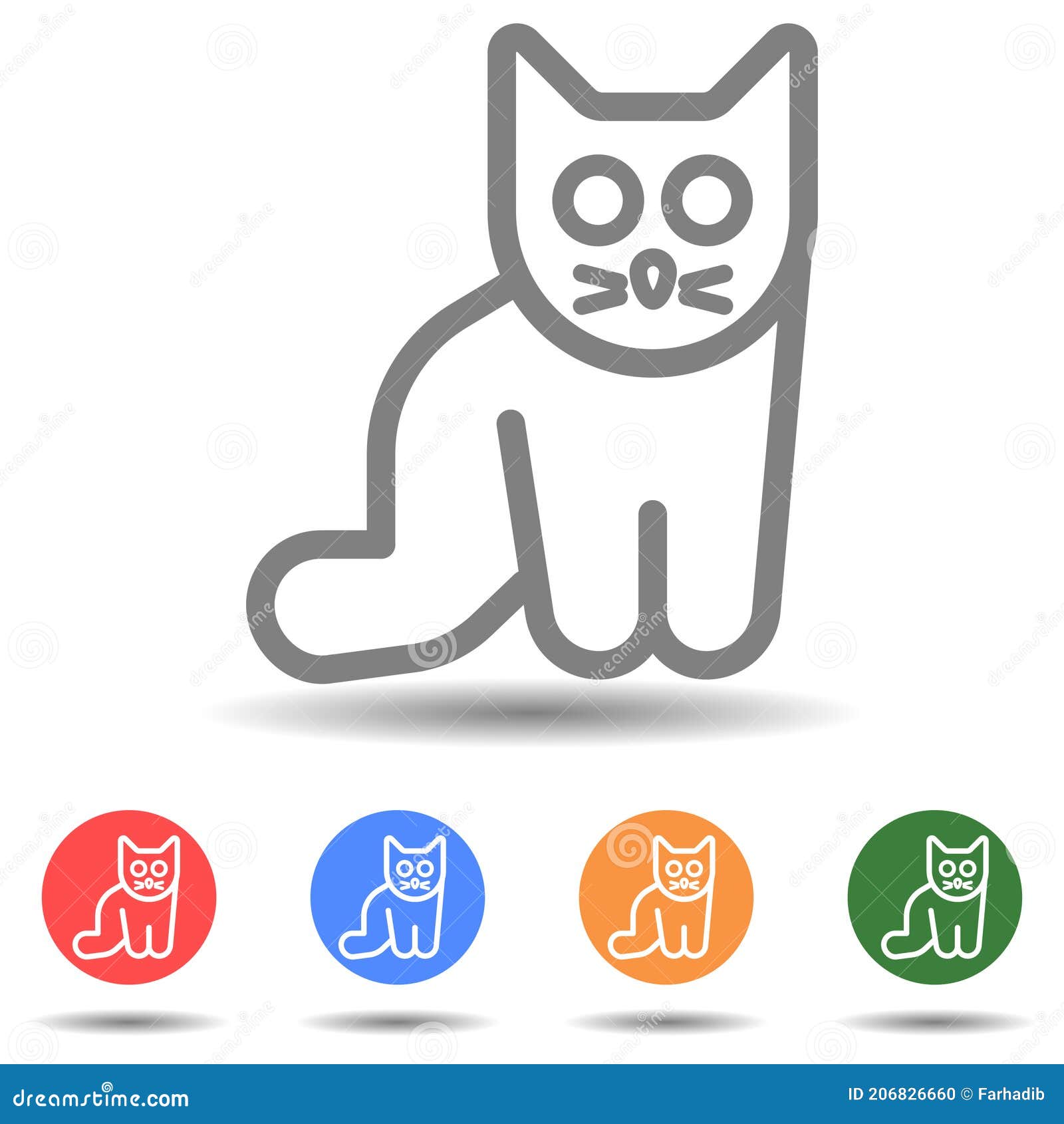 Vector De Icono De Sentada De Gato Lineal Aislado Ilustración del ...
