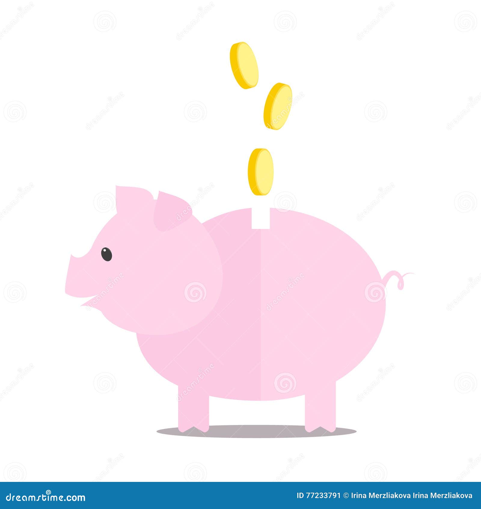 Vector De Illustratievarken Van Het Spaarvarken Met Muntstukken Stock ...