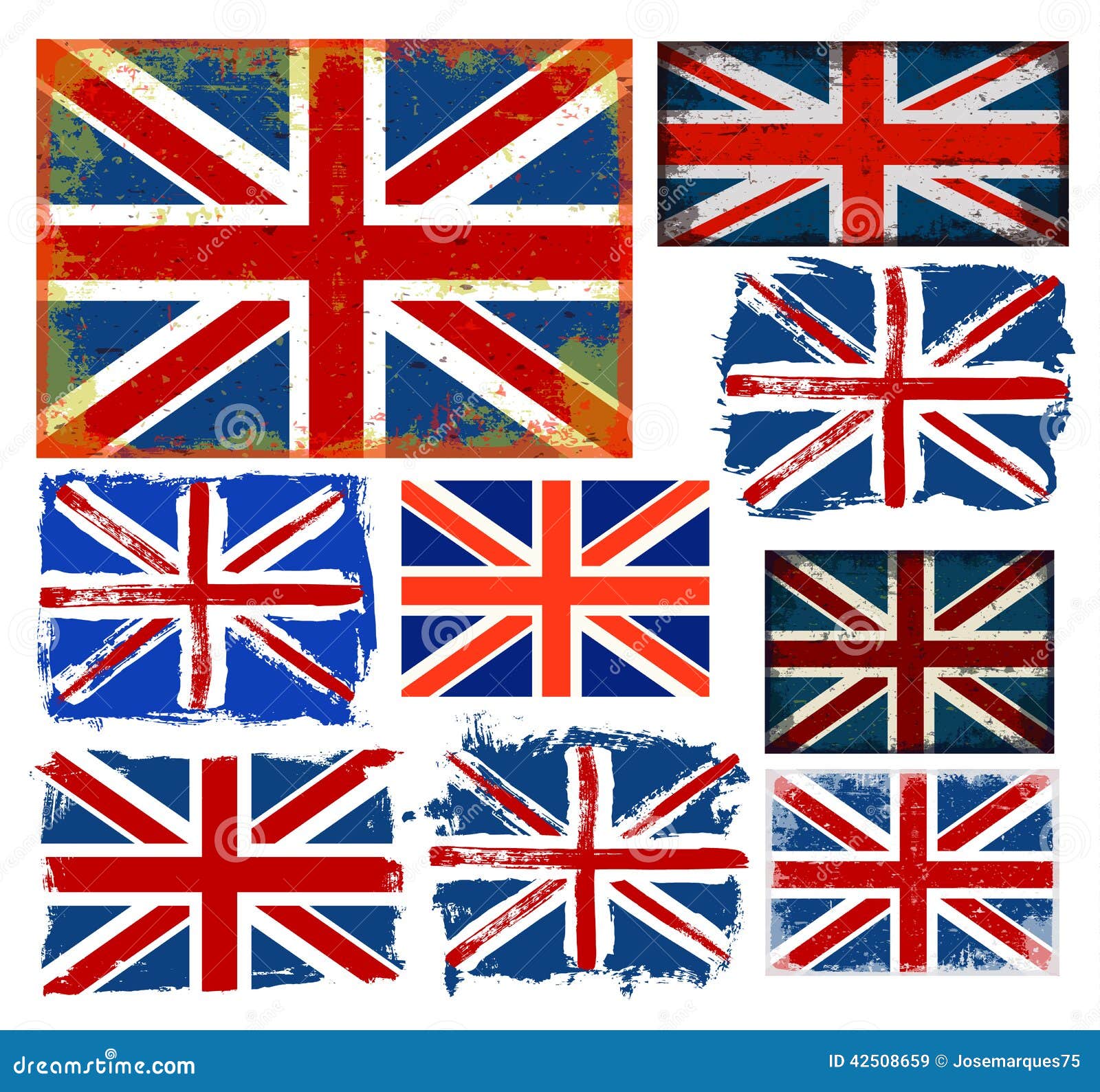 Vector De La Colección De La Bandera De Inglaterra Ilustración del ...