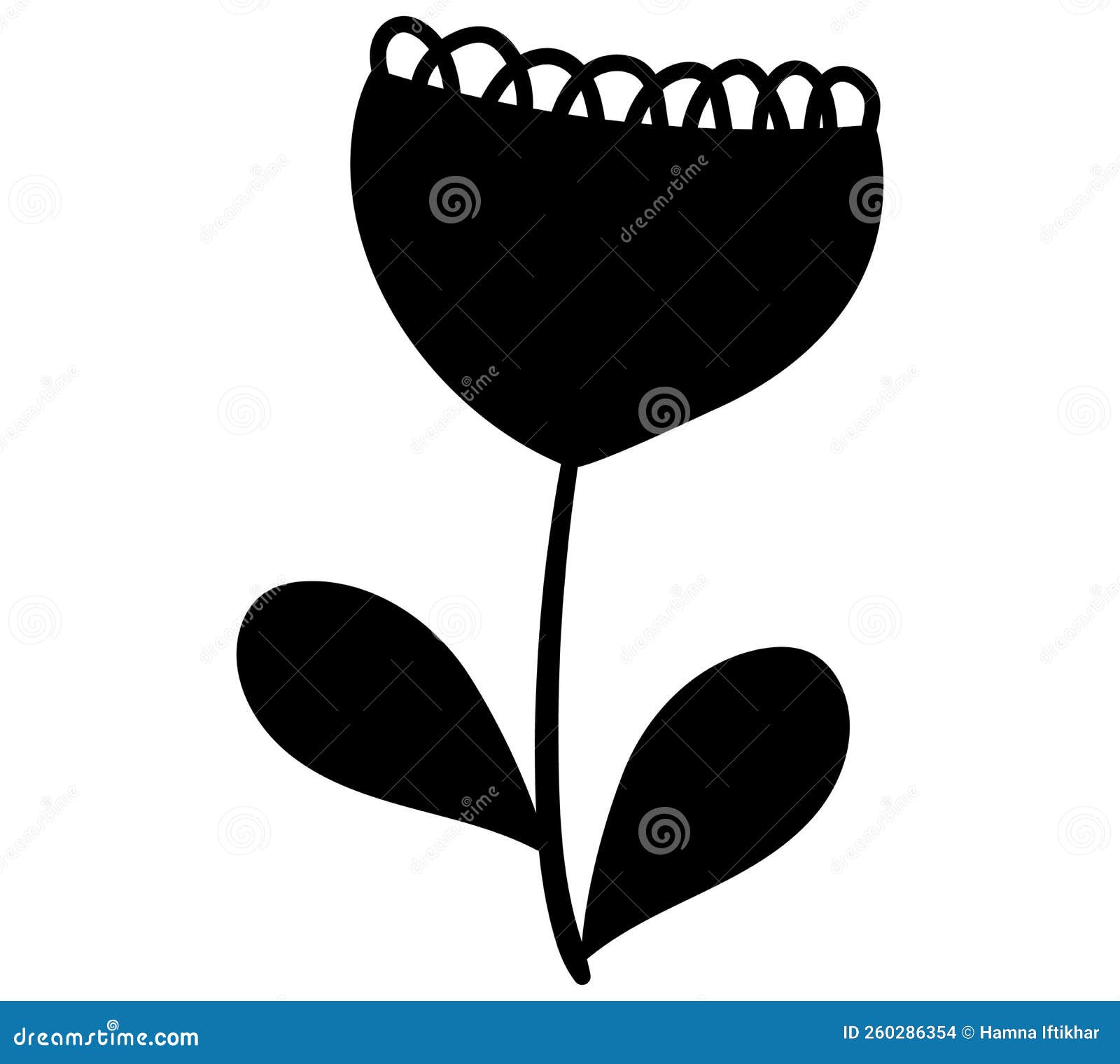 Vector De La Flor De Primavera. Siluetas De Flores Negras Ilustración ...