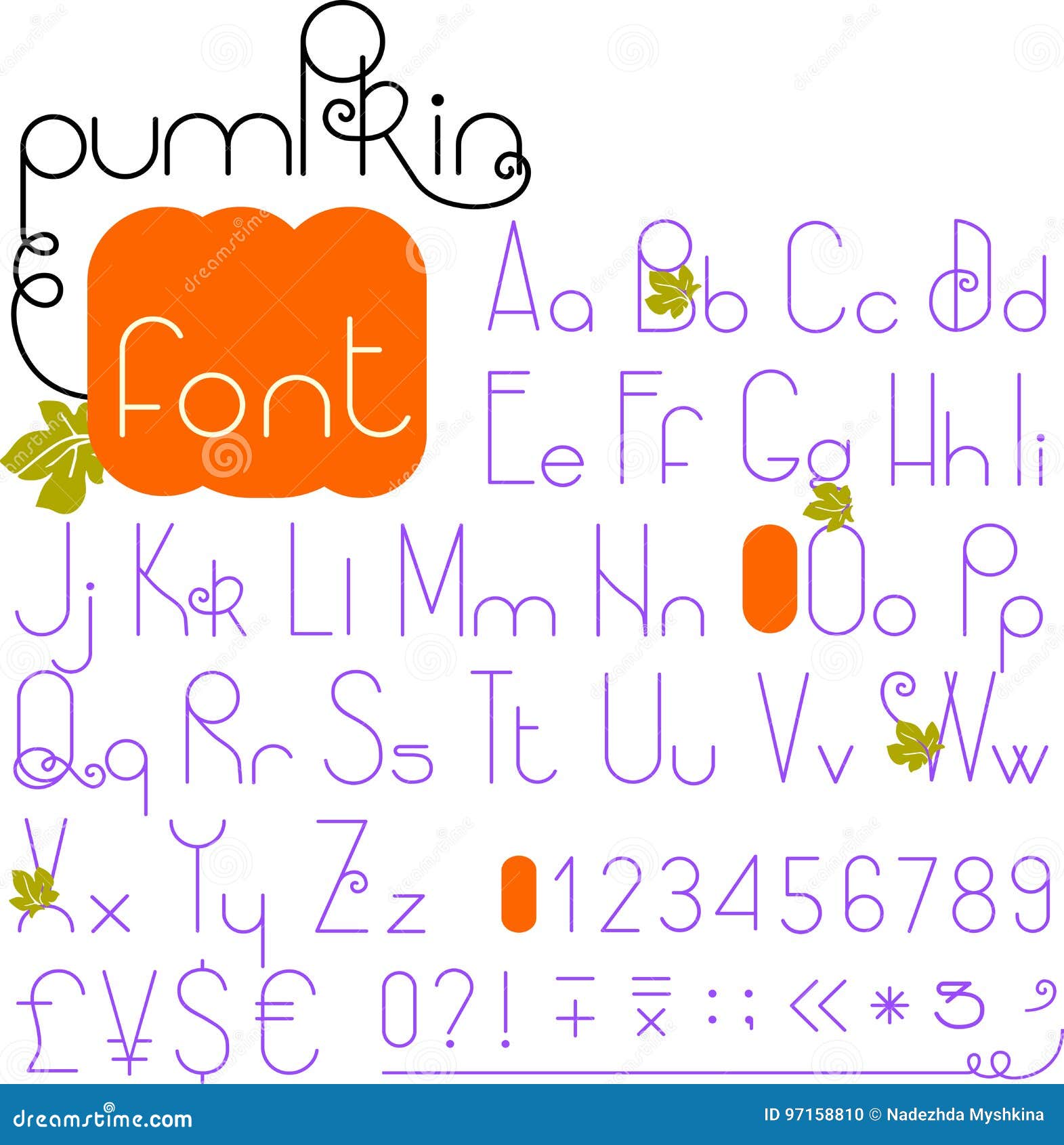 Vector De La Fuente De La Calabaza Ilustración del Vector - Ilustración ...