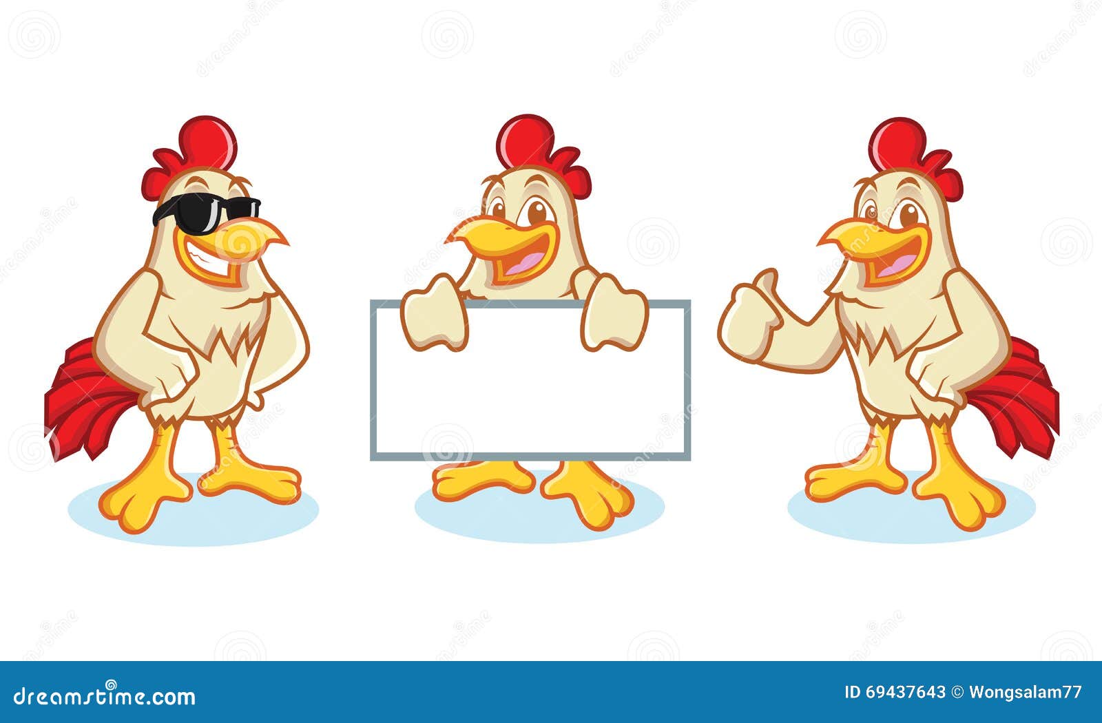 Vector De La Mascota Del Pollo Feliz Ilustración del Vector ...