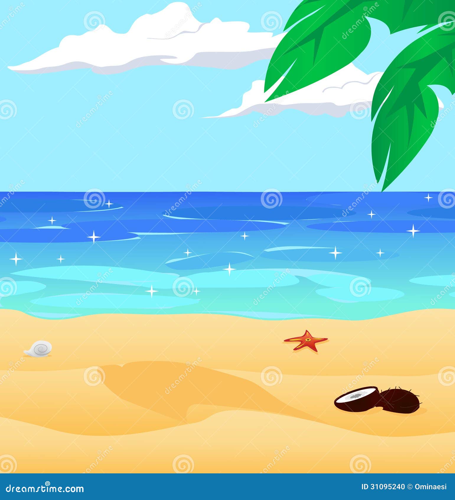 Vector de la playa ilustración del vector. Ilustración de elementos ...