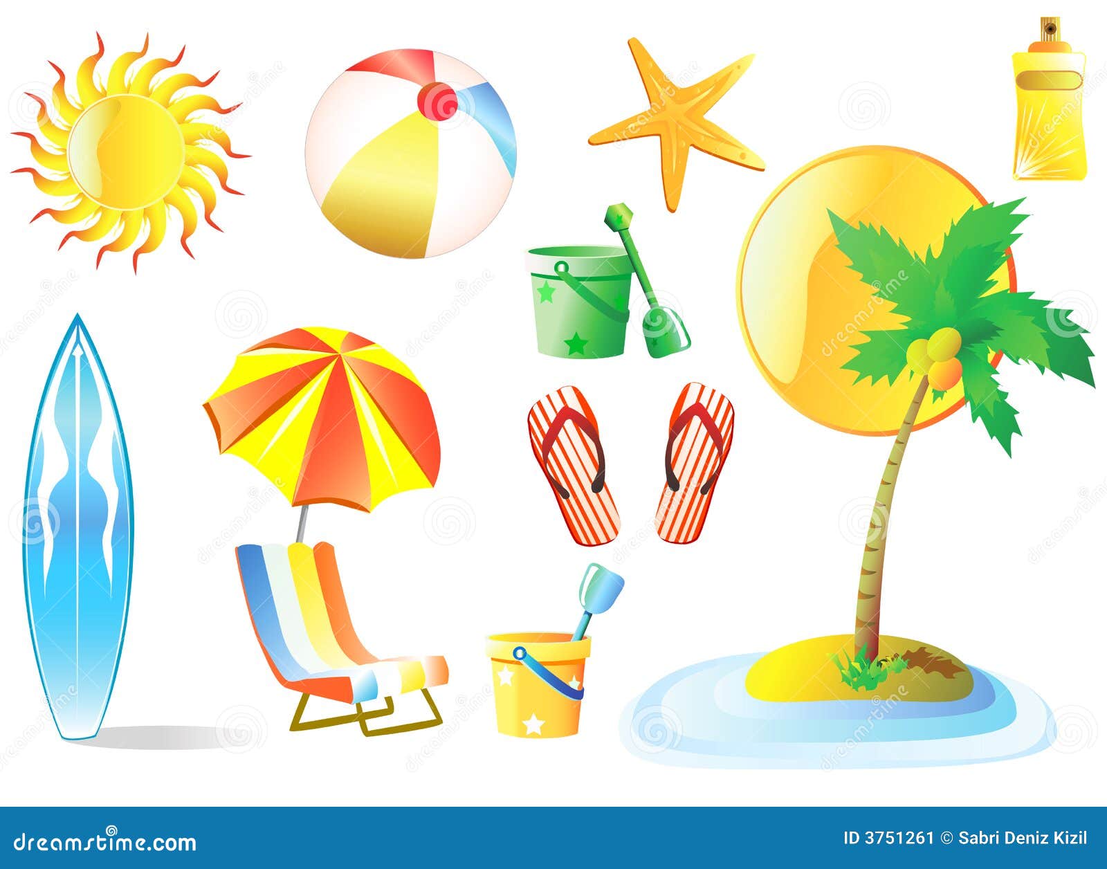 Vector de la playa ilustración del vector. Ilustración de verano - 3751261