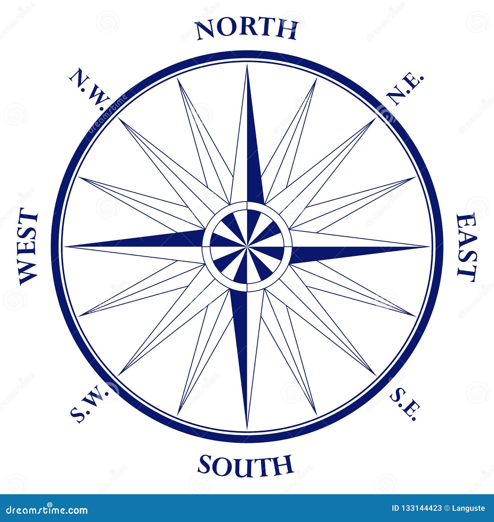 Vector De La Rosa De Compás En Un Fondo Blanco Aislado Ilustración del ...