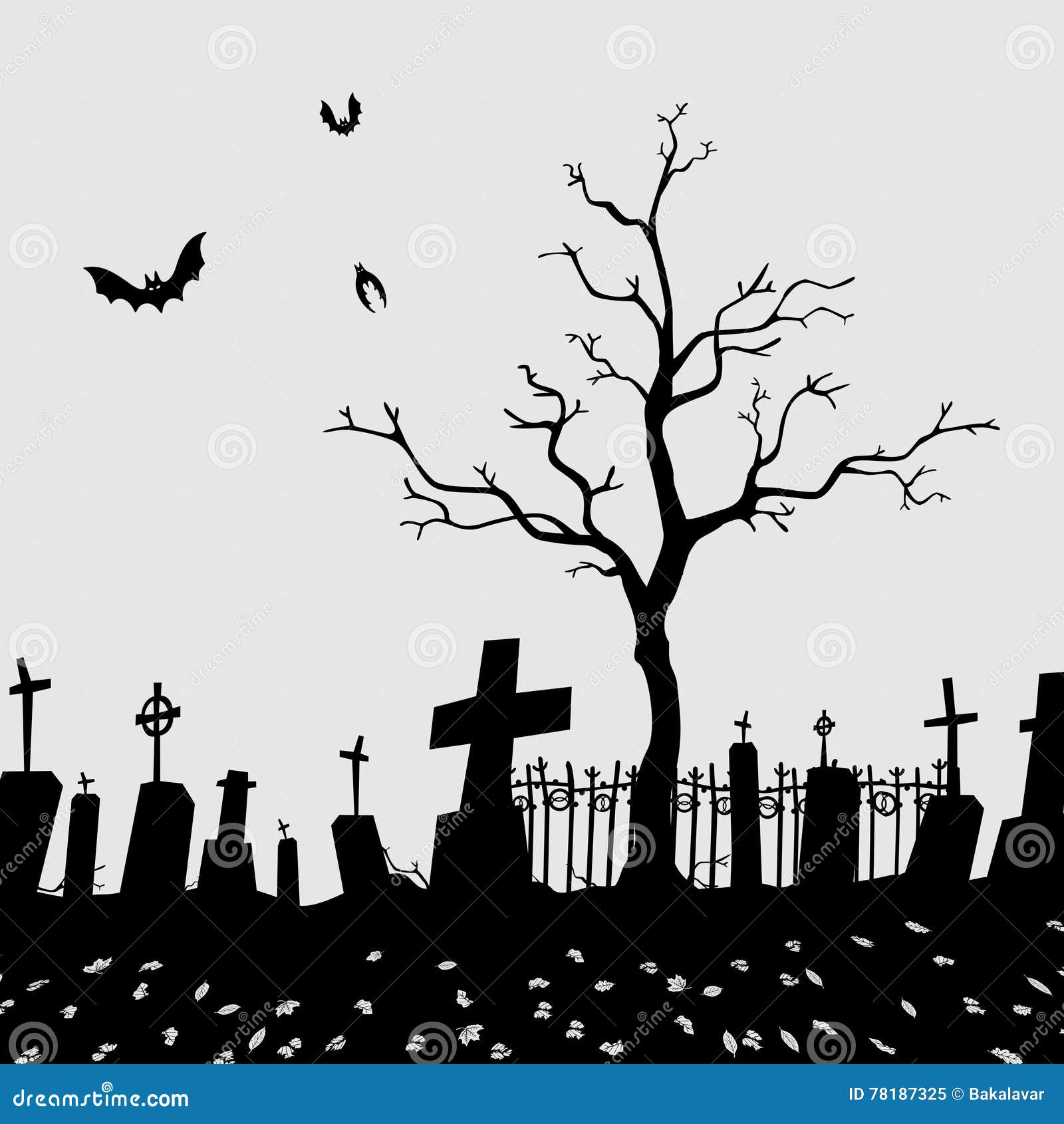 Vector De La Silueta Del Cementerio Ilustración del Vector ...