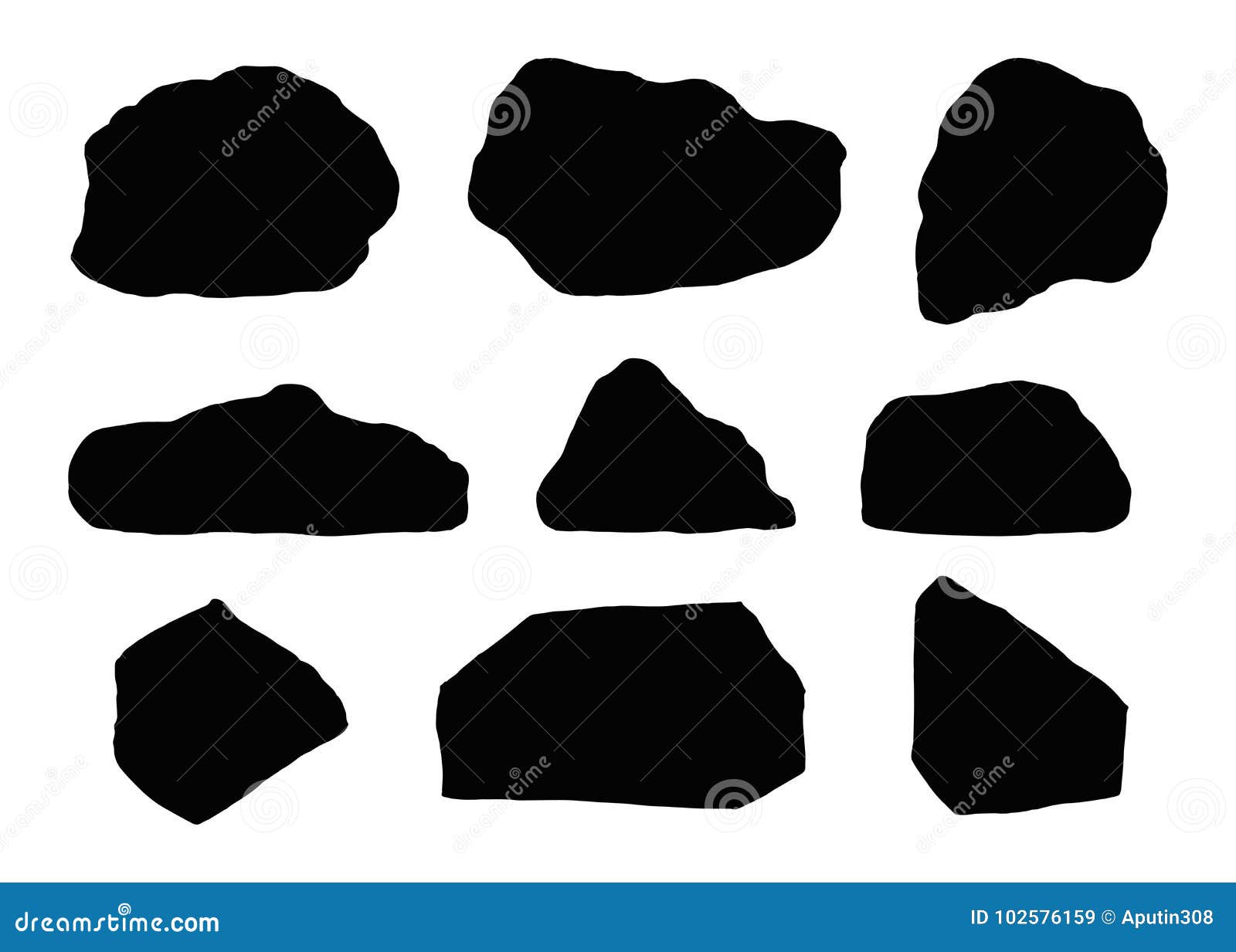 Vector De La Silueta De Las Piedras Aislado Ilustración del Vector ...